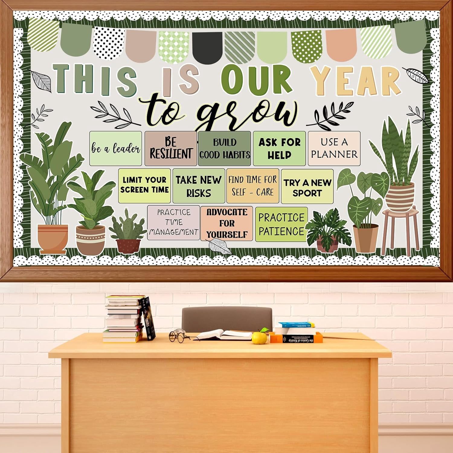 This is Your Year Bulletin Board Decorations Greenery Plant Paper ...