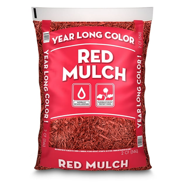 Year Long Garden Colored Red Mulch, 2 CF for Weed Suppression and ...