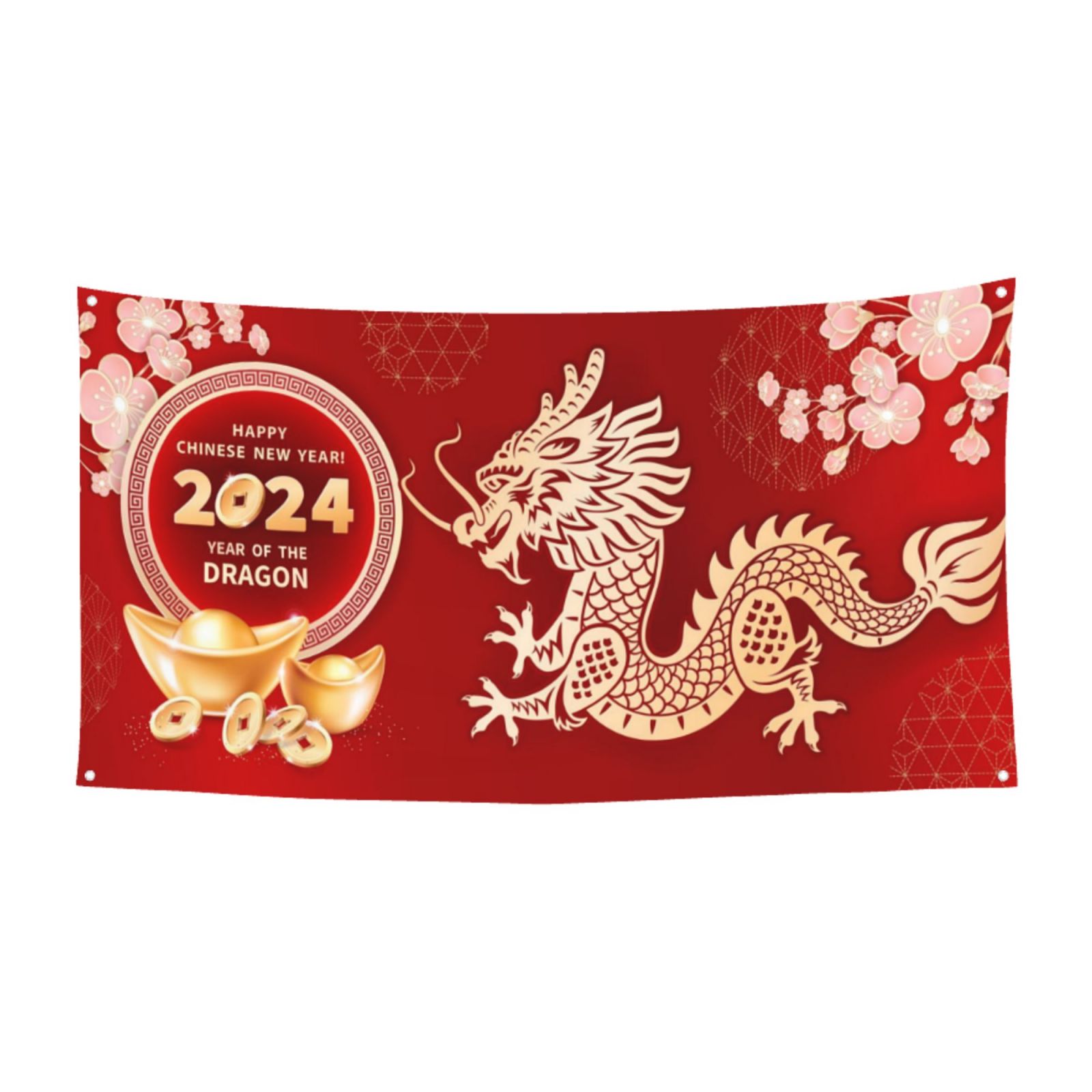 Year Of The Dragon 2024 Happy Chinese New Year Backdrop Party Banner ...