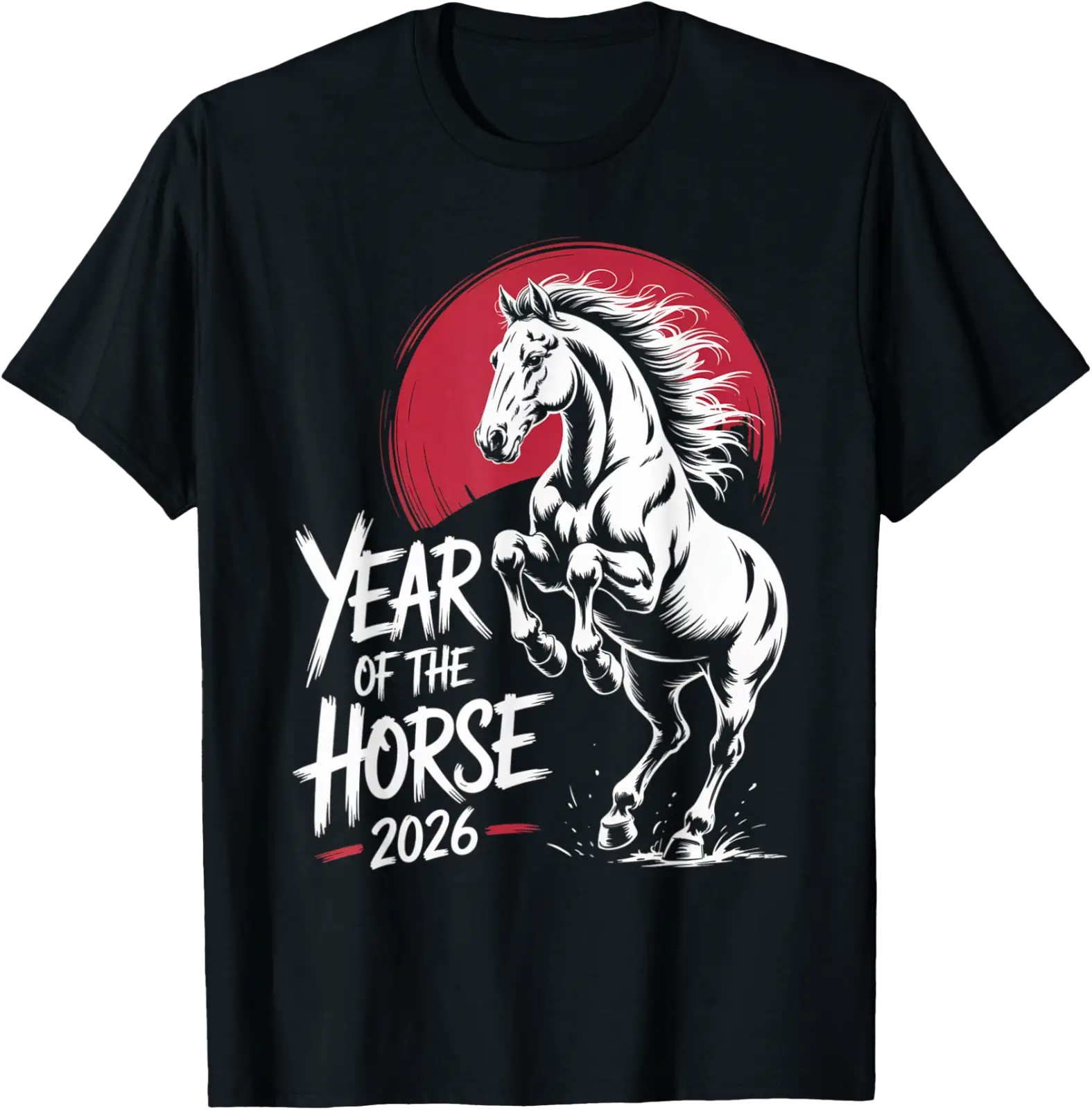 Year Of The Horse 2026 Brush Horse Zodiac T-Shirt All Size S-5Xl ...