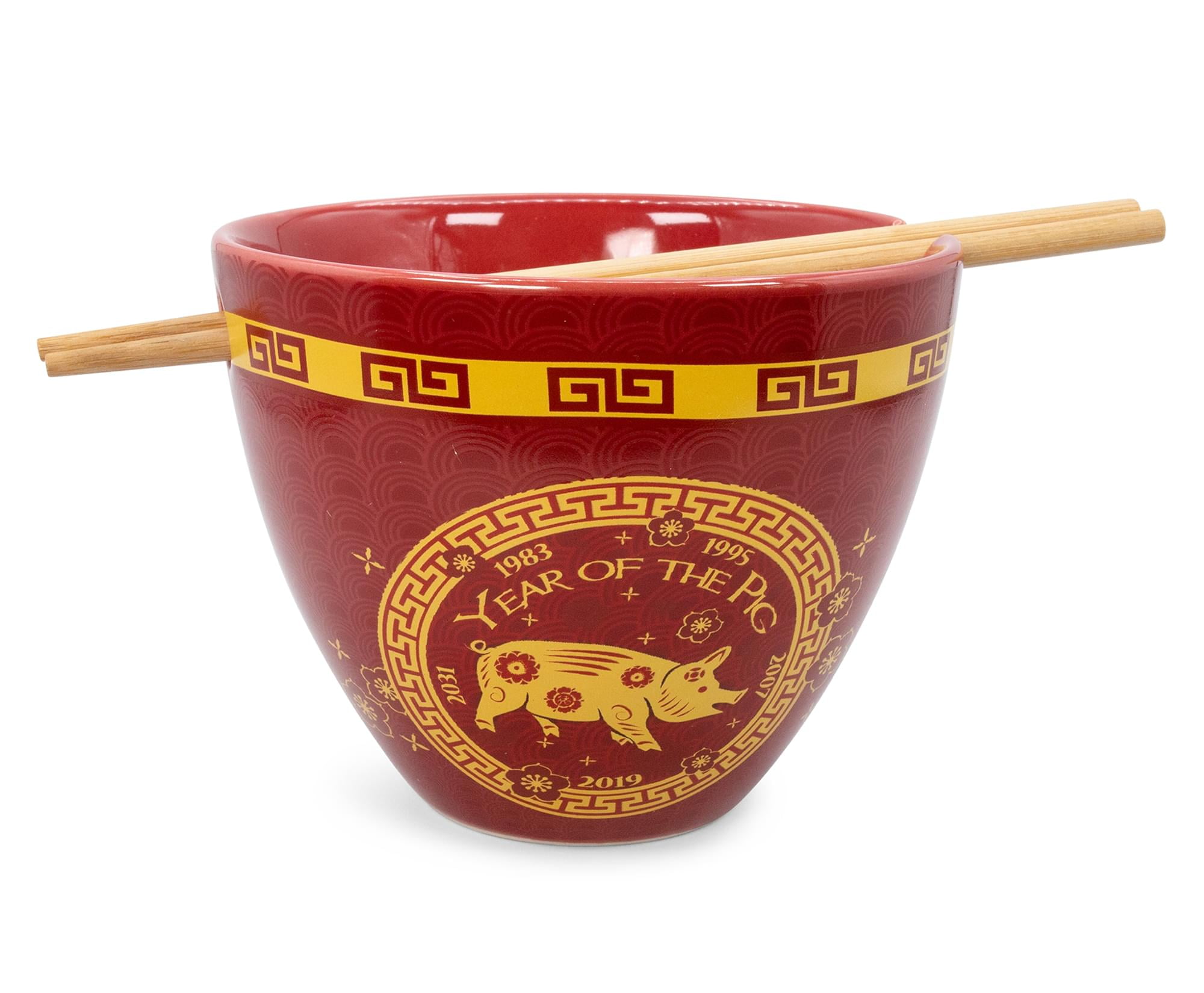 Year Of The Pig Chinese Zodiac 16-Ounce Ramen Bowl and Chopstick Set ...