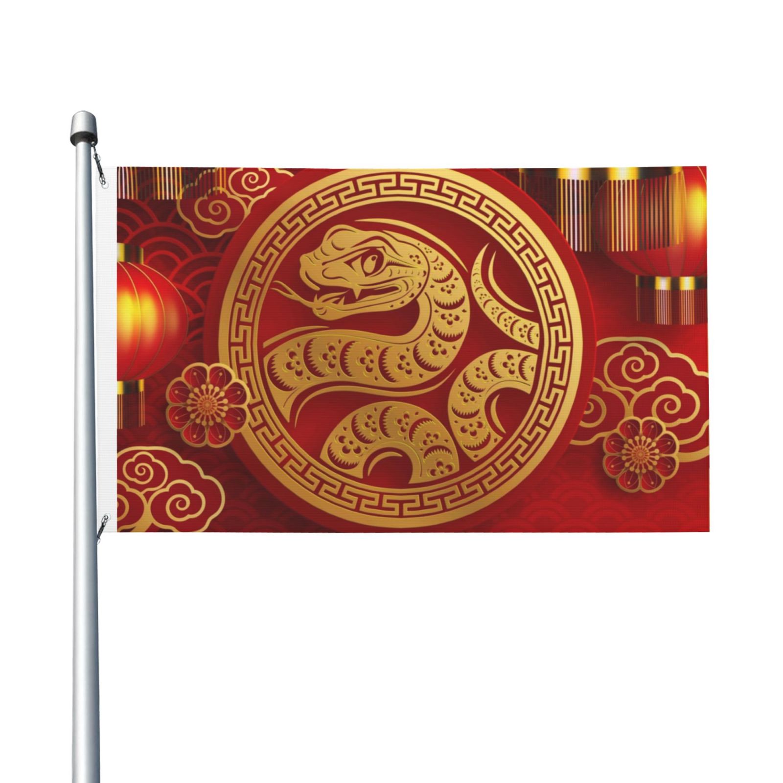 Year Of The Snake 2025 Happy Chinese New Year Flag 3x5 Ft Double-Sided ...