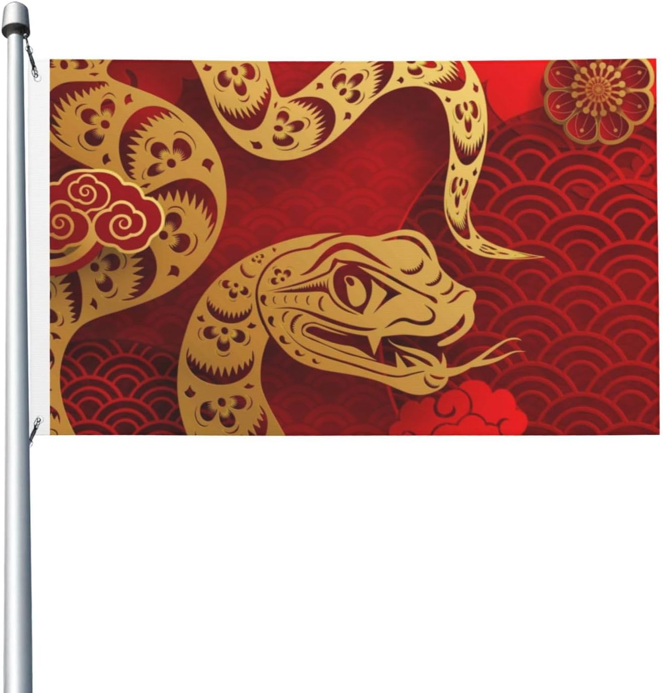 Year Of The Snake 2025 Happy Chinese New Year Flag 3x5 Ft Garden Flags ...