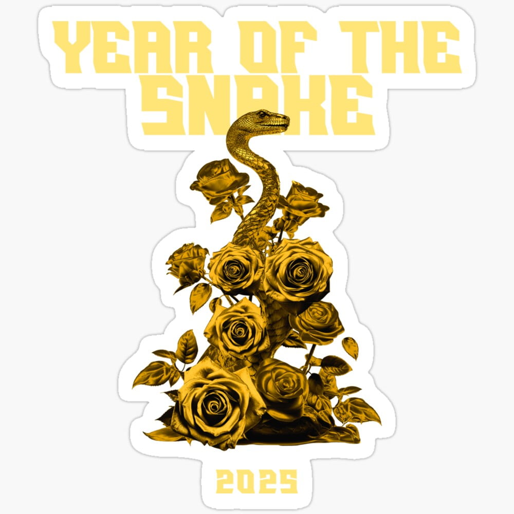 Year Of The Snake Golden 2025 Sticker Phone Decal Water Bottle Stickers ...