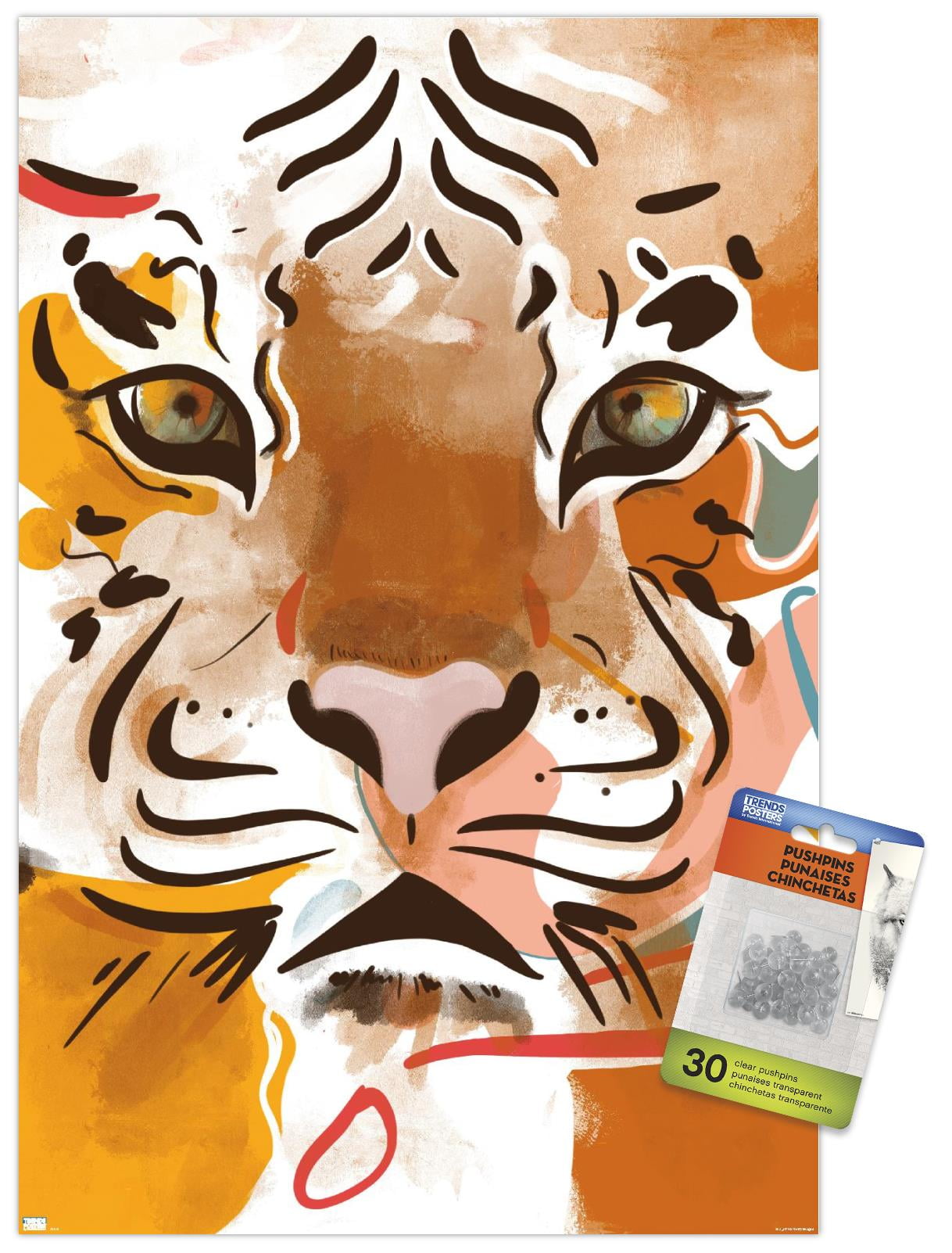 Year Of The Tiger Wall Poster with Push Pins, 14.725" x 22.375 ...