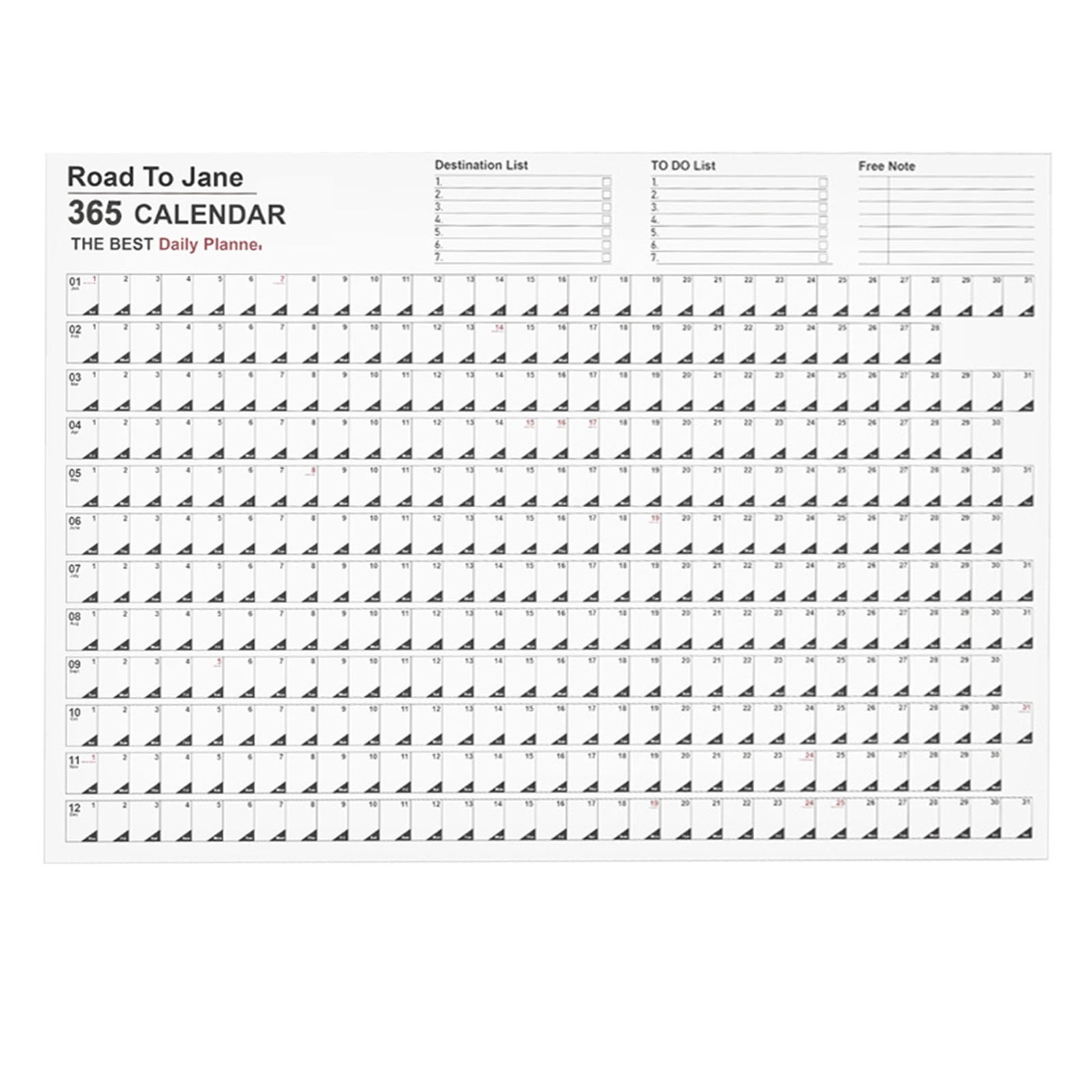 Year Planner 2025 Wall Calendar (7.32*10.3in) Wall Planner With ...