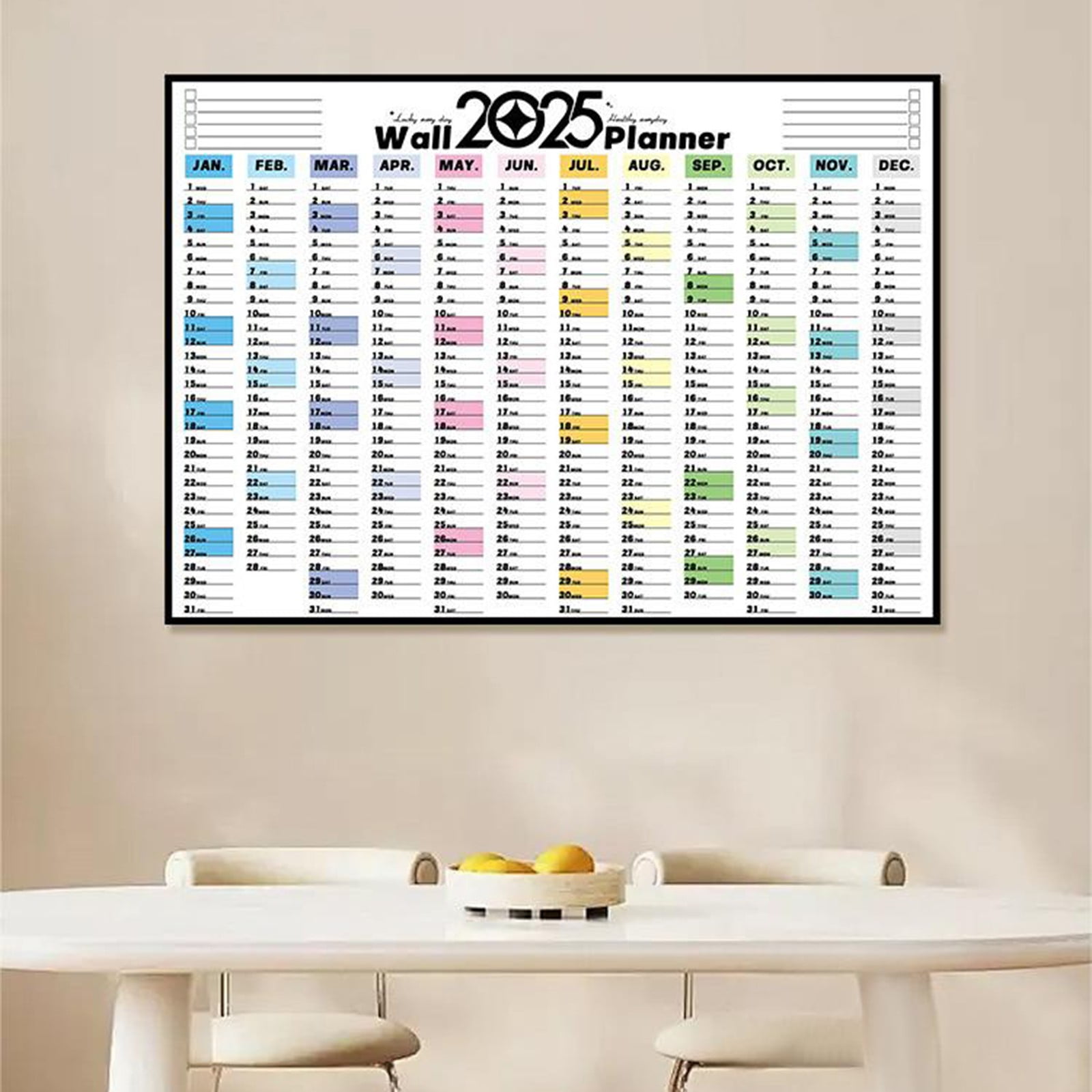 Year Planner 2025 Wall Calendar (74 X 52 Cm) Wall Planner with Calendar ...