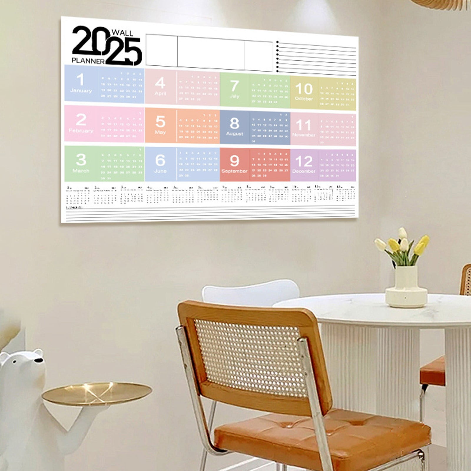 Year Planner 2025 Wall Calendar (74 X 52 Cm) Wall Planner with Calendar ...