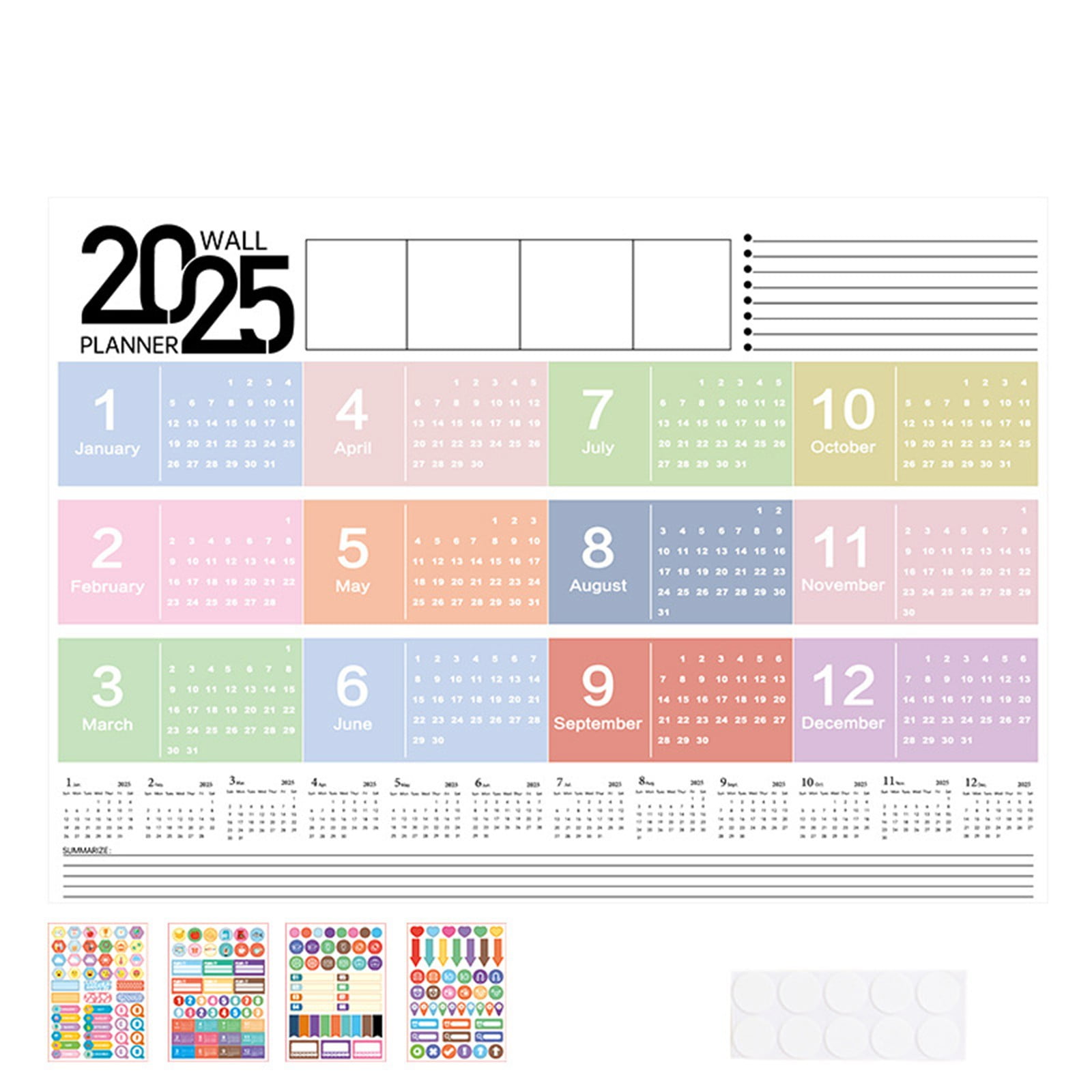 Year Planner 2025 Wall Calendar (74 X 52 Cm) Wall Planner With Calendar ...