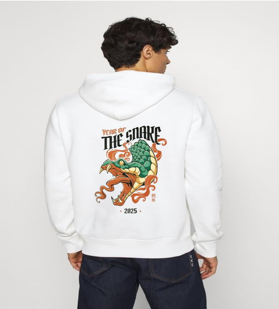Year of the Snake fierce design on a Hoodie, featuring a bold and ...