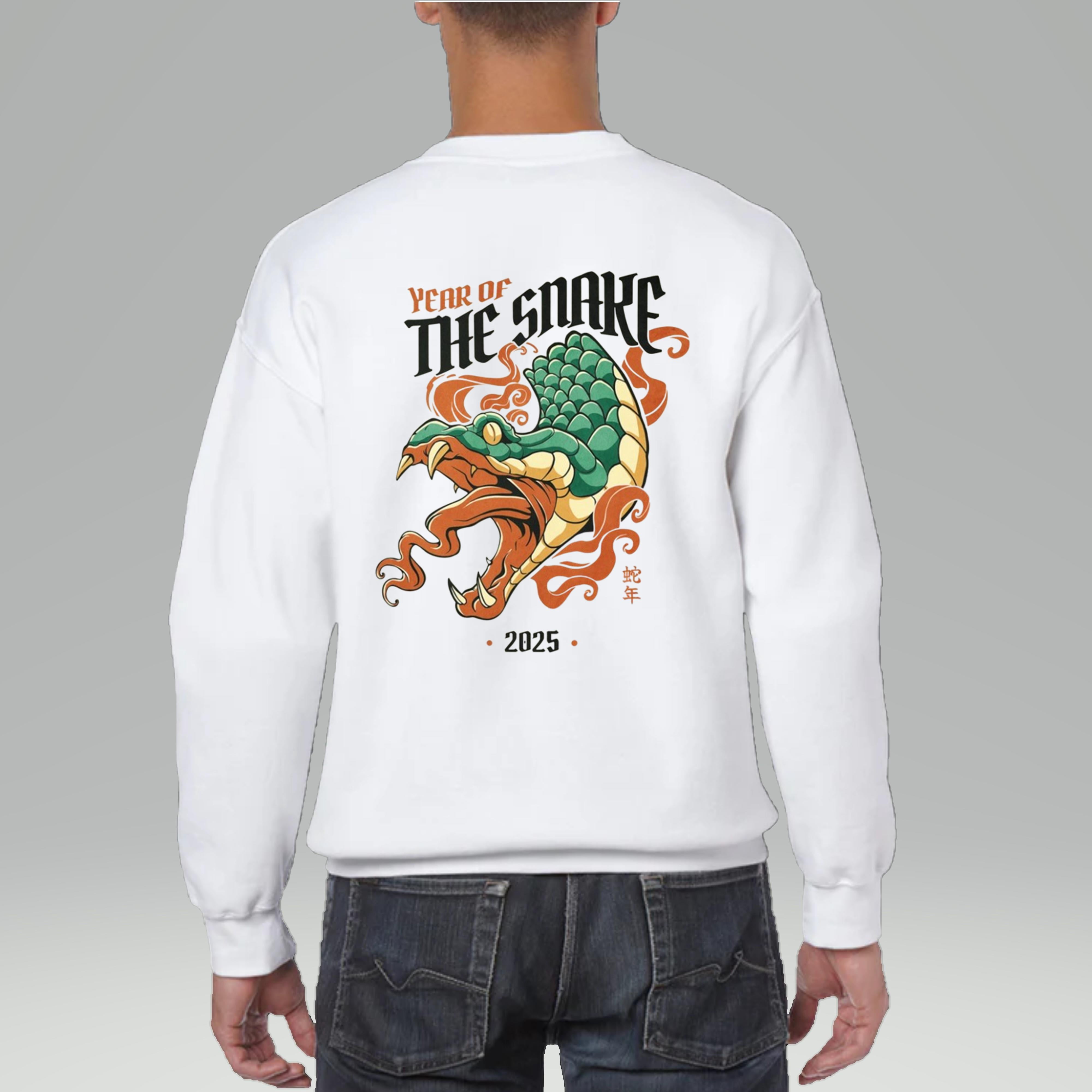 Year of the Snake fierce design on a Sweatshirt, featuring a bold and ...