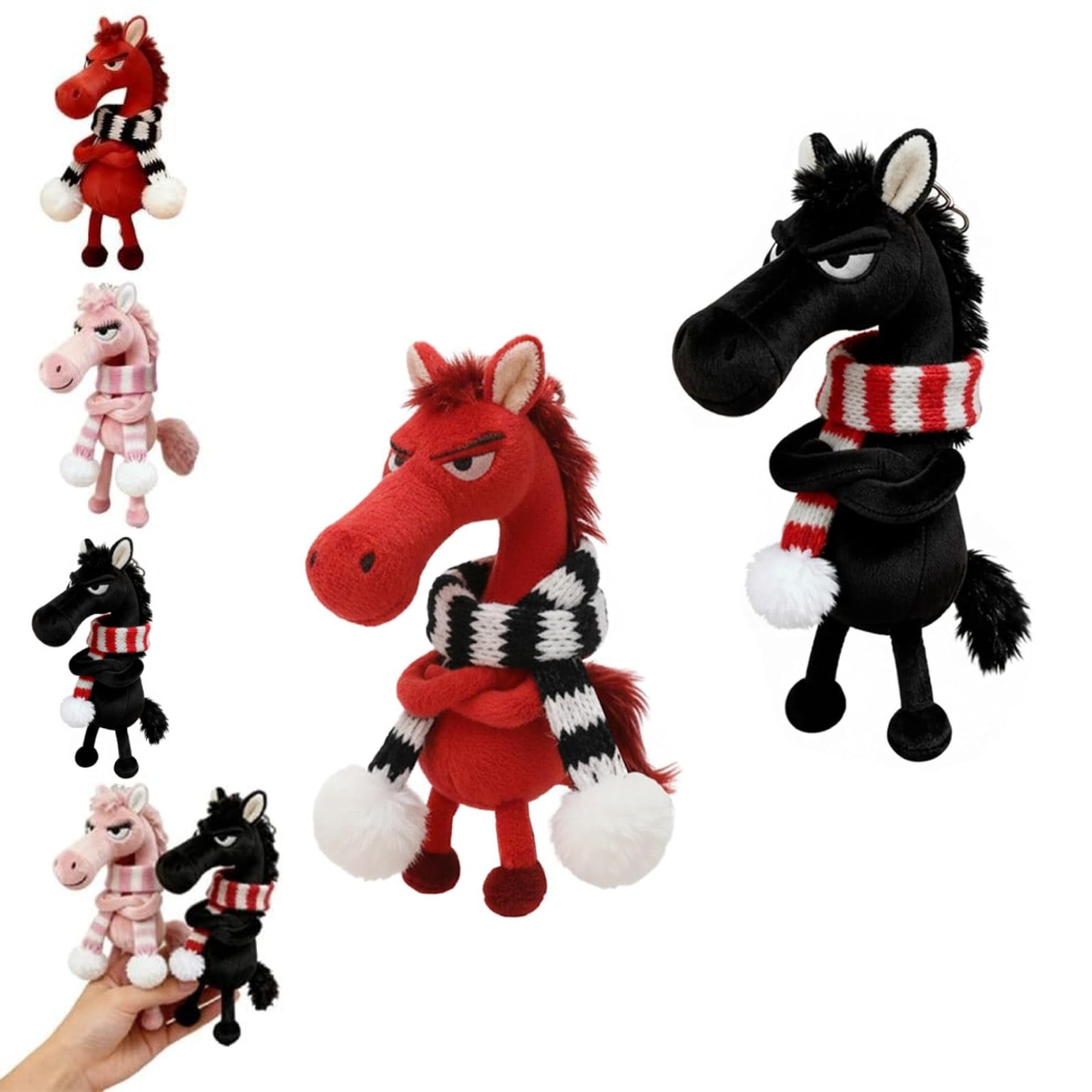 Year of The Horse Keychain, Lucky Mascot Horse Plush Doll Pendant, High ...