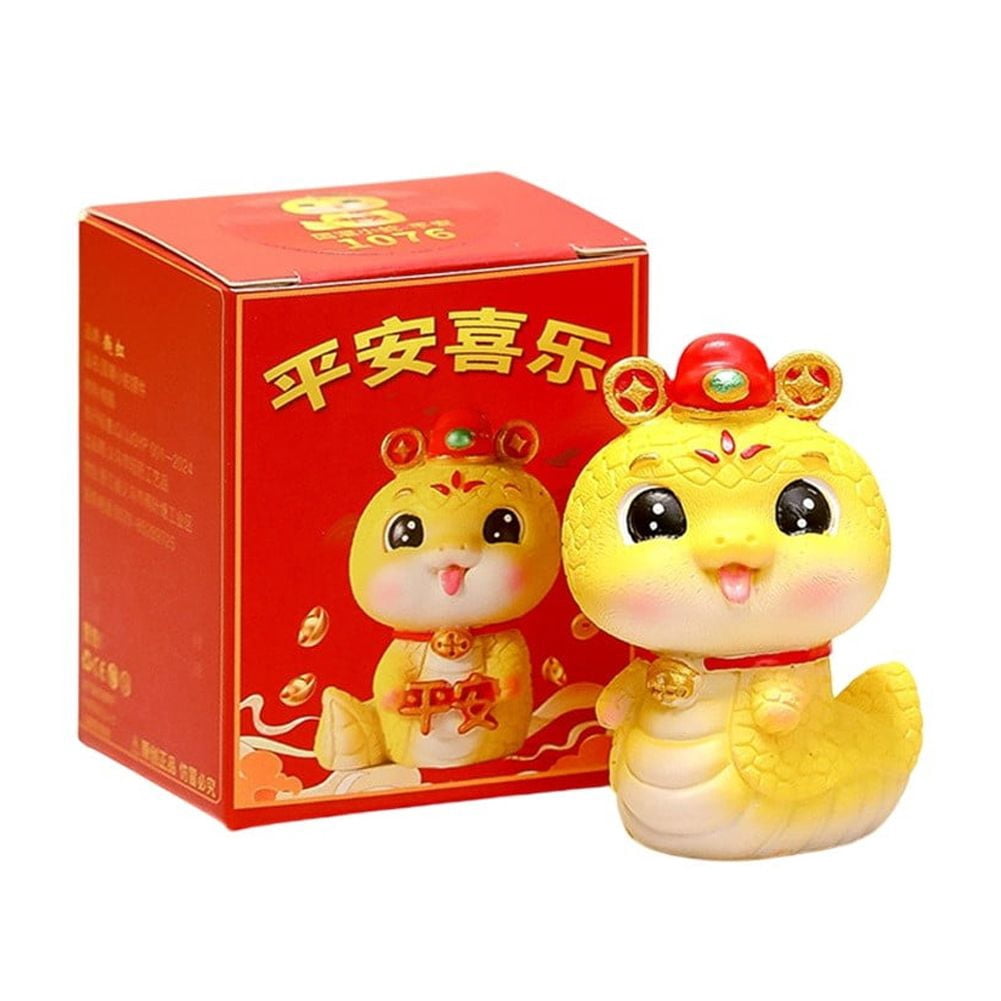 Year of The Snake Figurine Gold Resin Sculpture Good Luck Charm Home ...