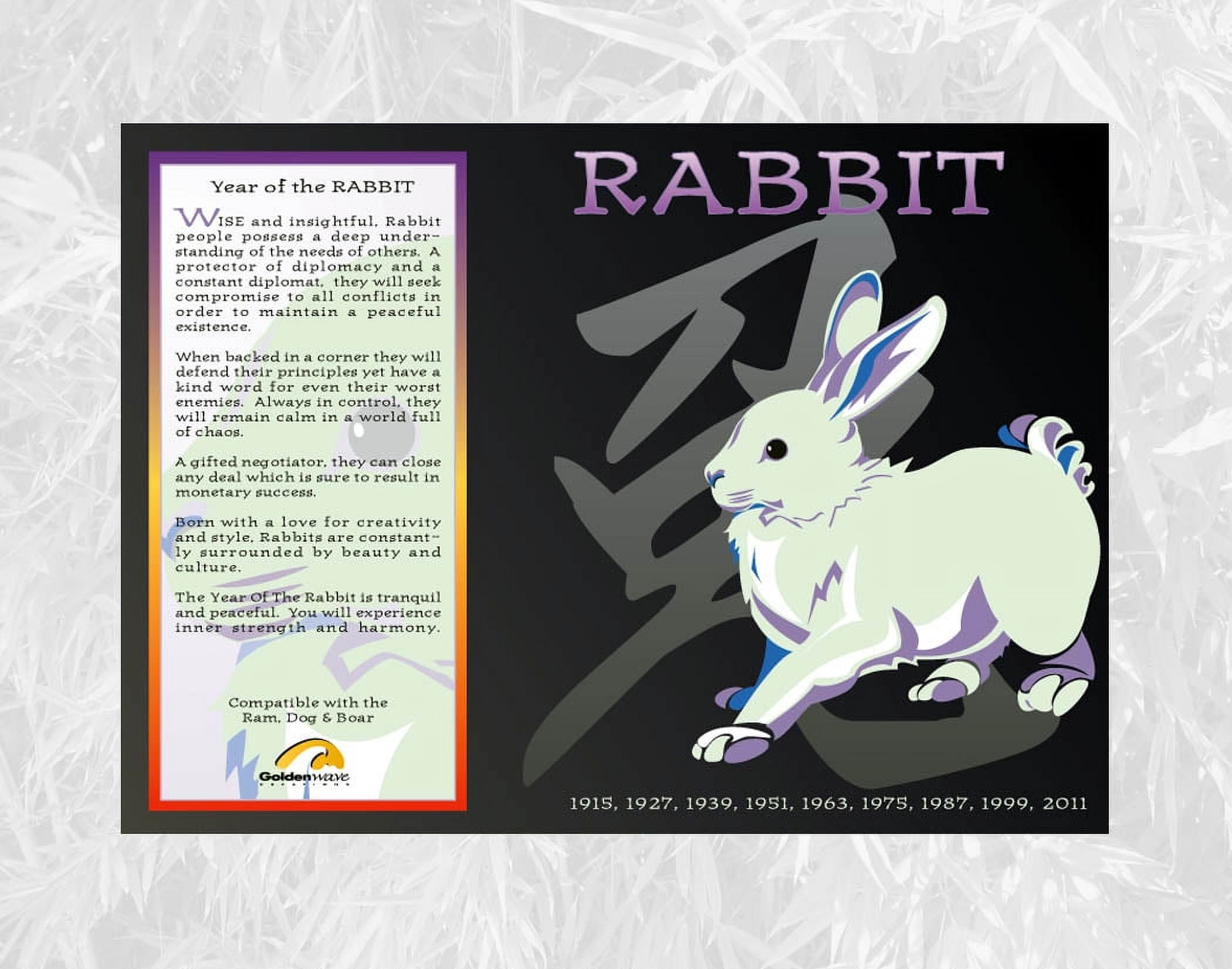 Year of the RABBIT 11" x 14" Poster with Matt Window frame. Asian ...