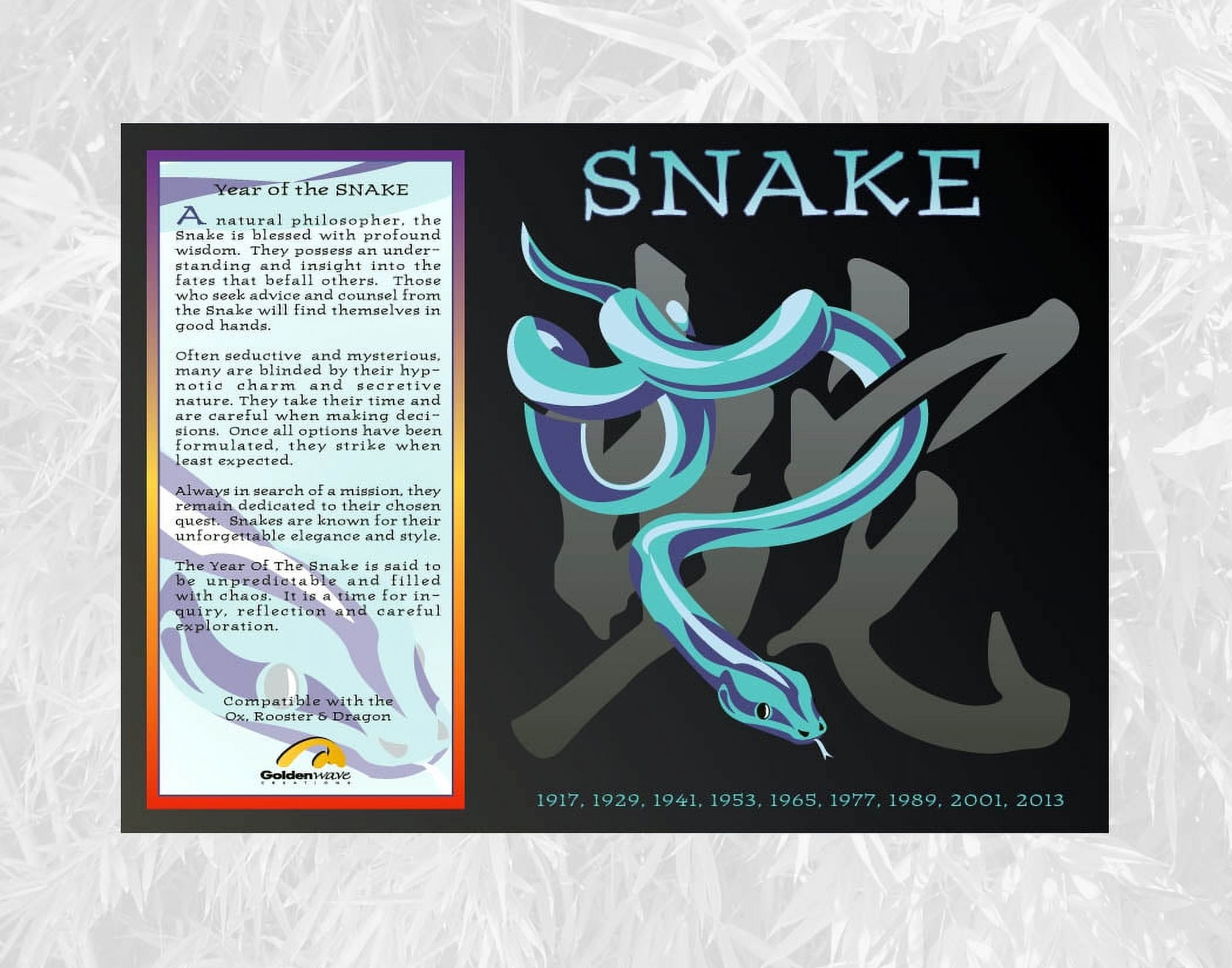 Year of the SNAKE 11" x 14" Poster with Matt Window frame. Asian ...