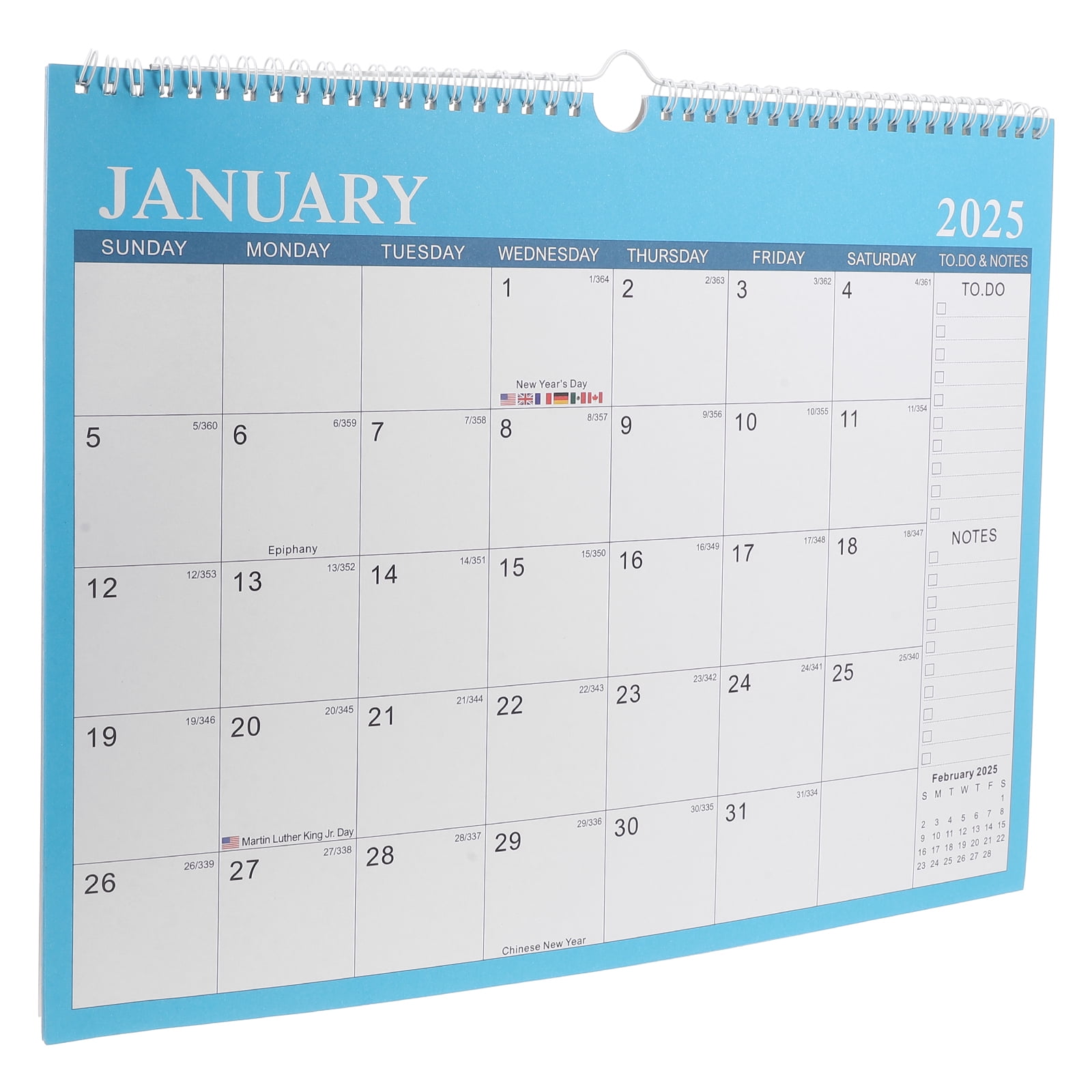Yearly Planner Calendar Wall Calendar with Tear-Off Pages Spiral ...