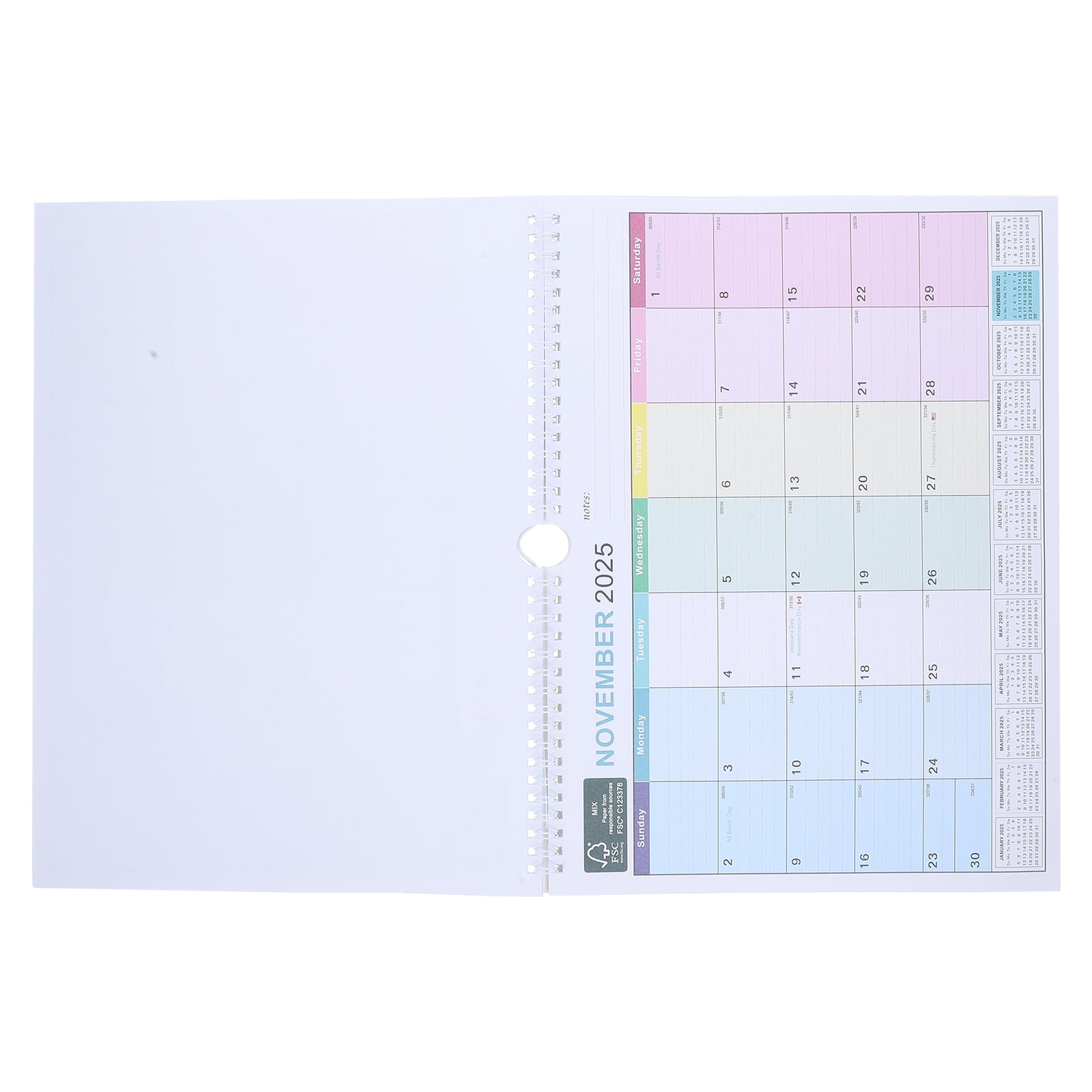 Yearly Wall Calendar Paper Calendar with Months Holidays for Home ...