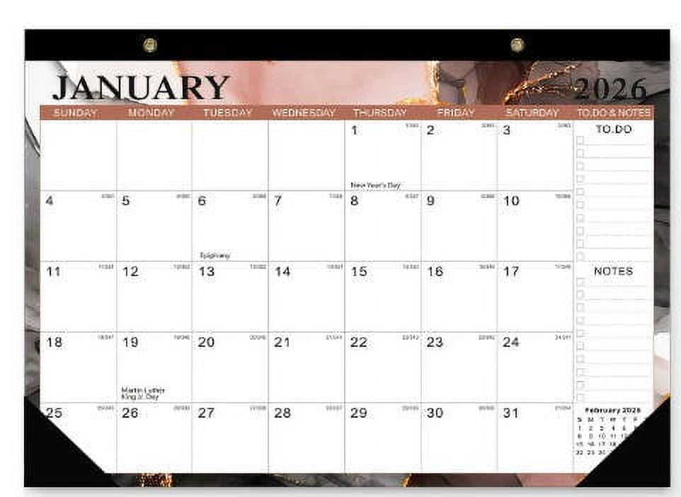 Yearly Wall Calendar, Thick Paper Design, Multiple Holiday Dates ...