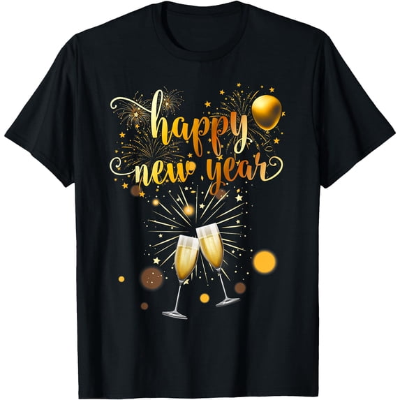 Years Eve Party Supplies Happy Year Fireworks T-Shirt - Walmart.com
