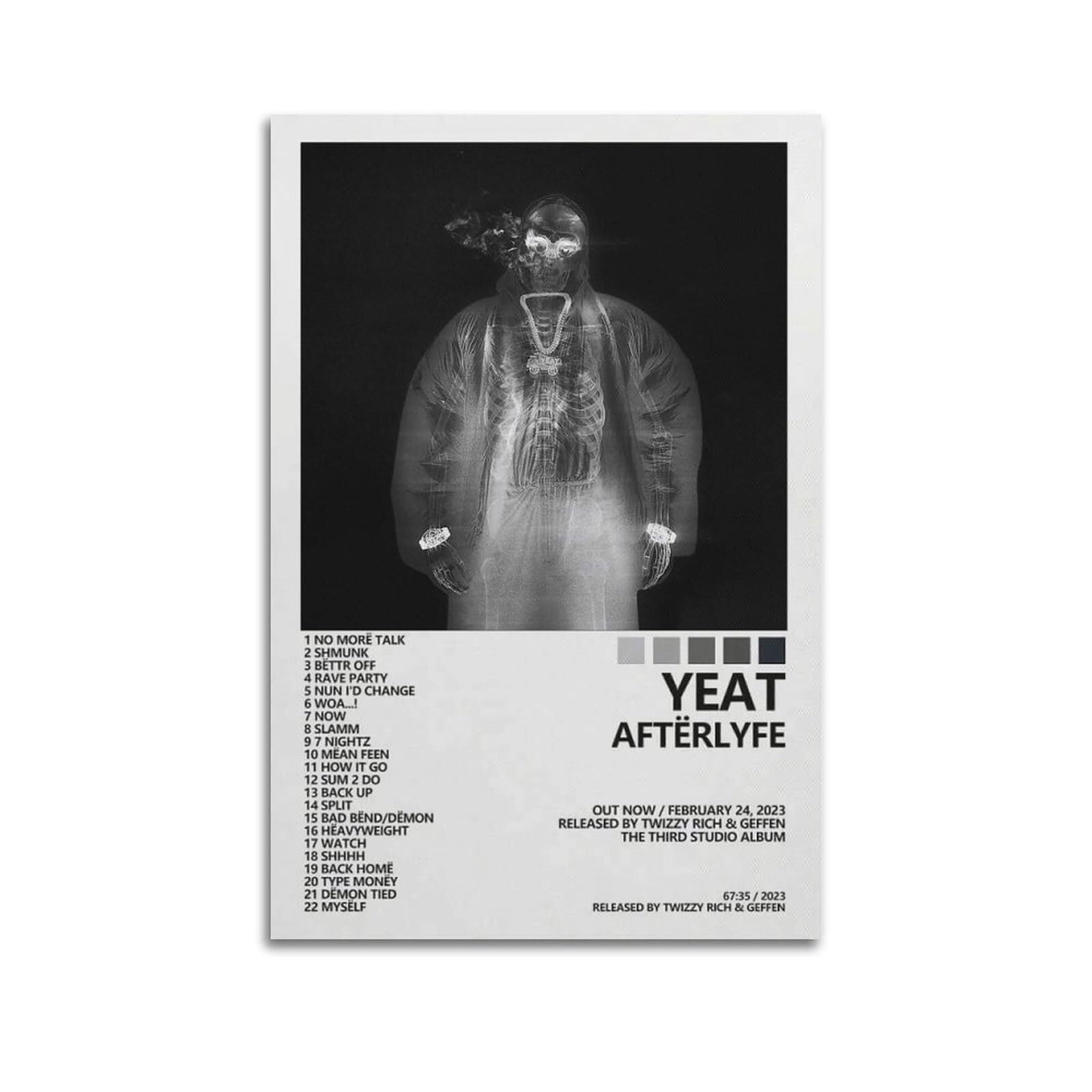 Yeat Aftr Lyfe Music Album Cover Canvas Mural Poster - Bedroom & Office ...