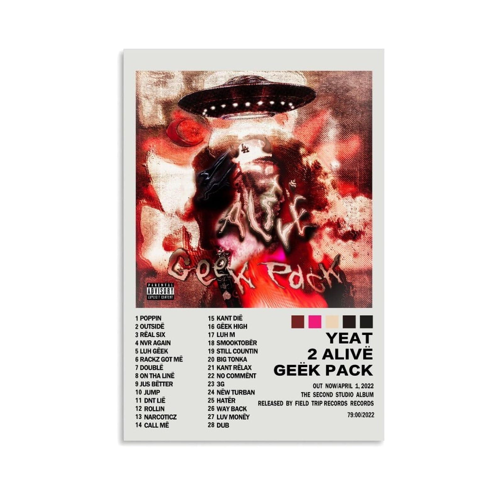 Yeat Poster 2 Alivë Rapper Album Cover Posters for Room Aesthetic, Music Posters Canvas Wall Art ...