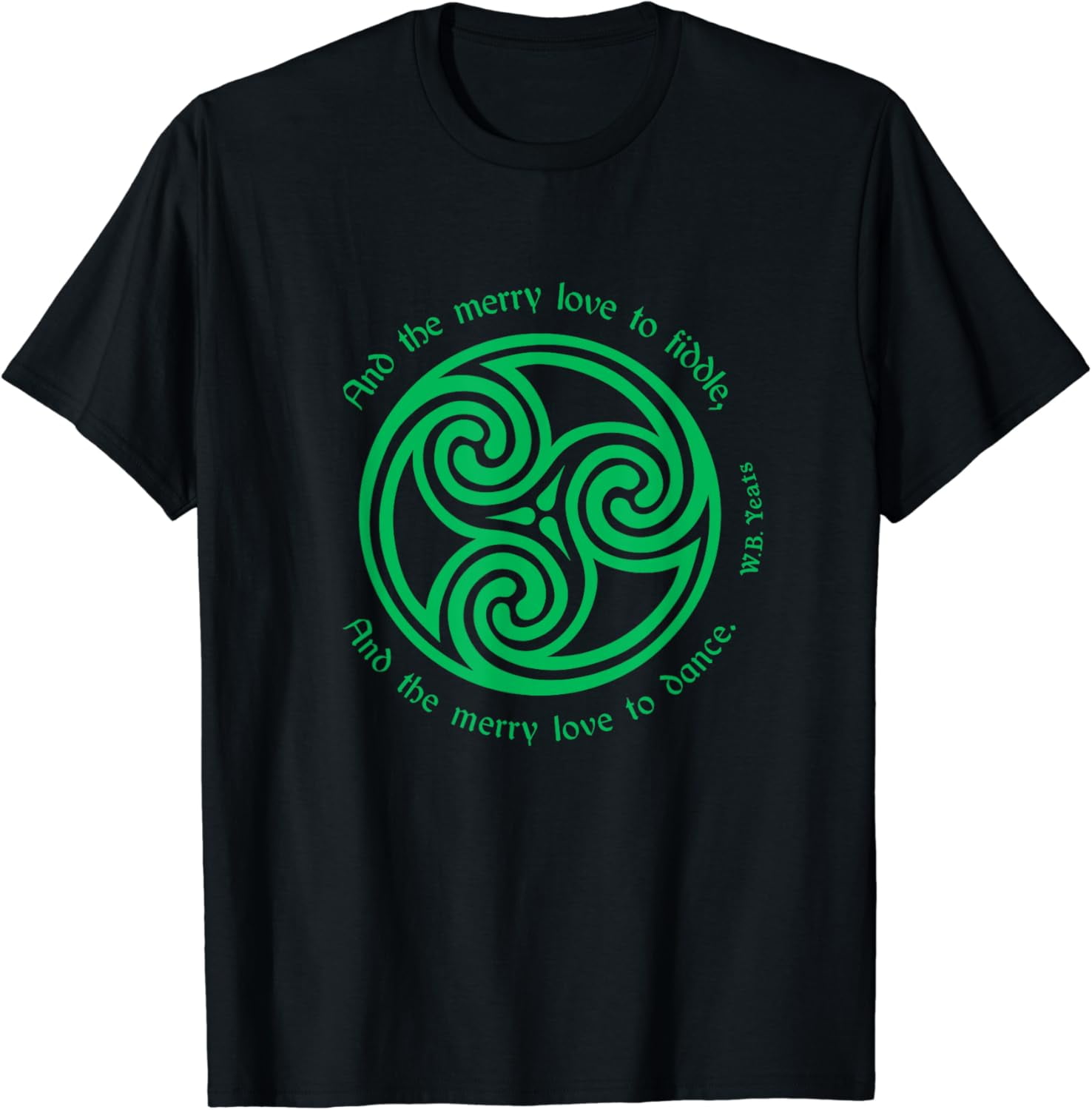 Yeats Irish Poet Shirt Green Celtic Knot Fiddle Dance Poem - Walmart.com