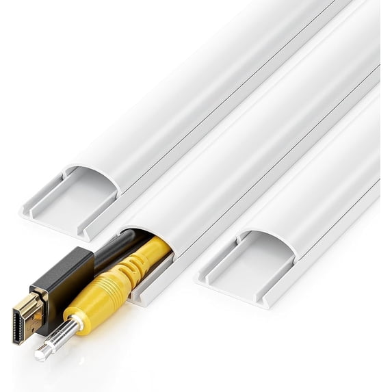 Yecaye Cord Hider 42.5in PVC Half Round Cable Management Decorative for ...