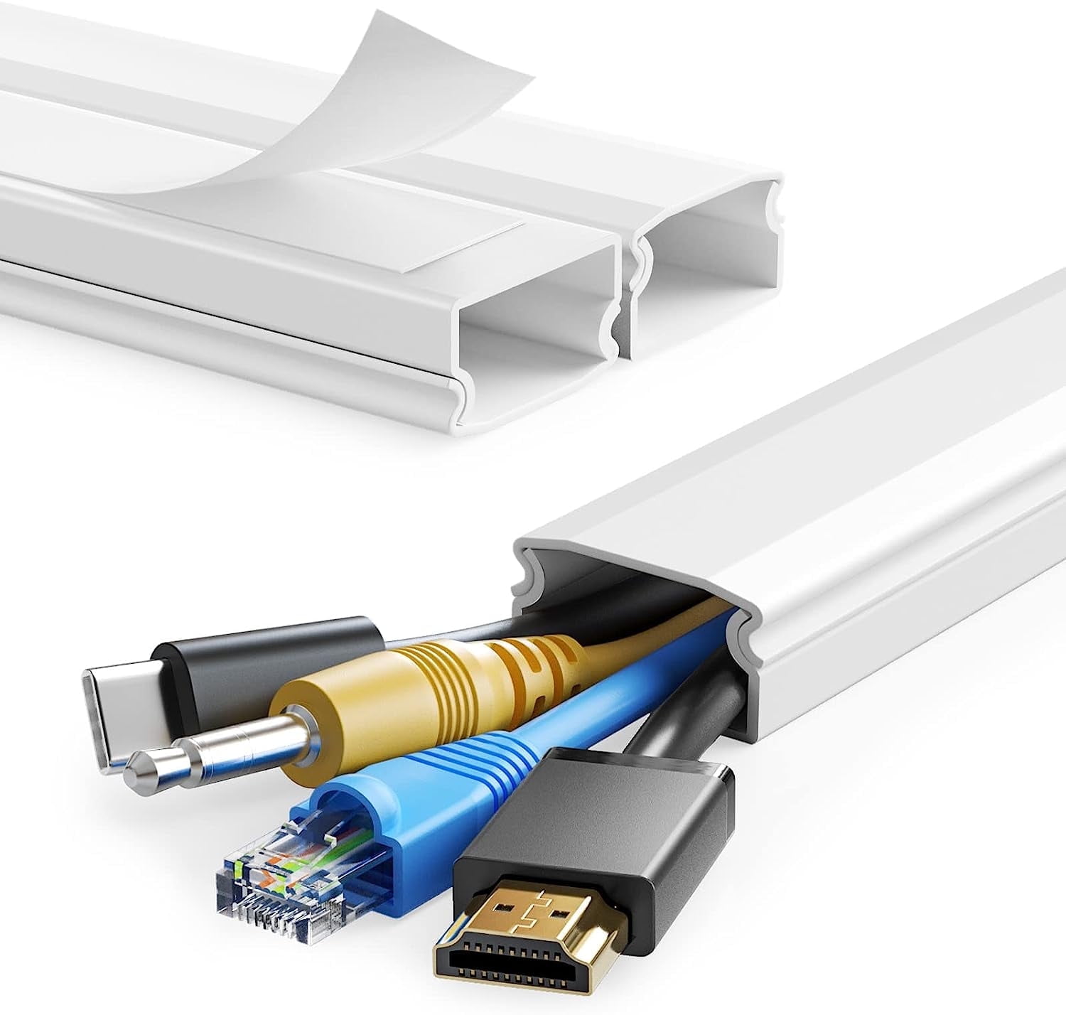 Yecaye 47In Large Cable Concealer, Cord Cover Channel Hide for 4 TV ...