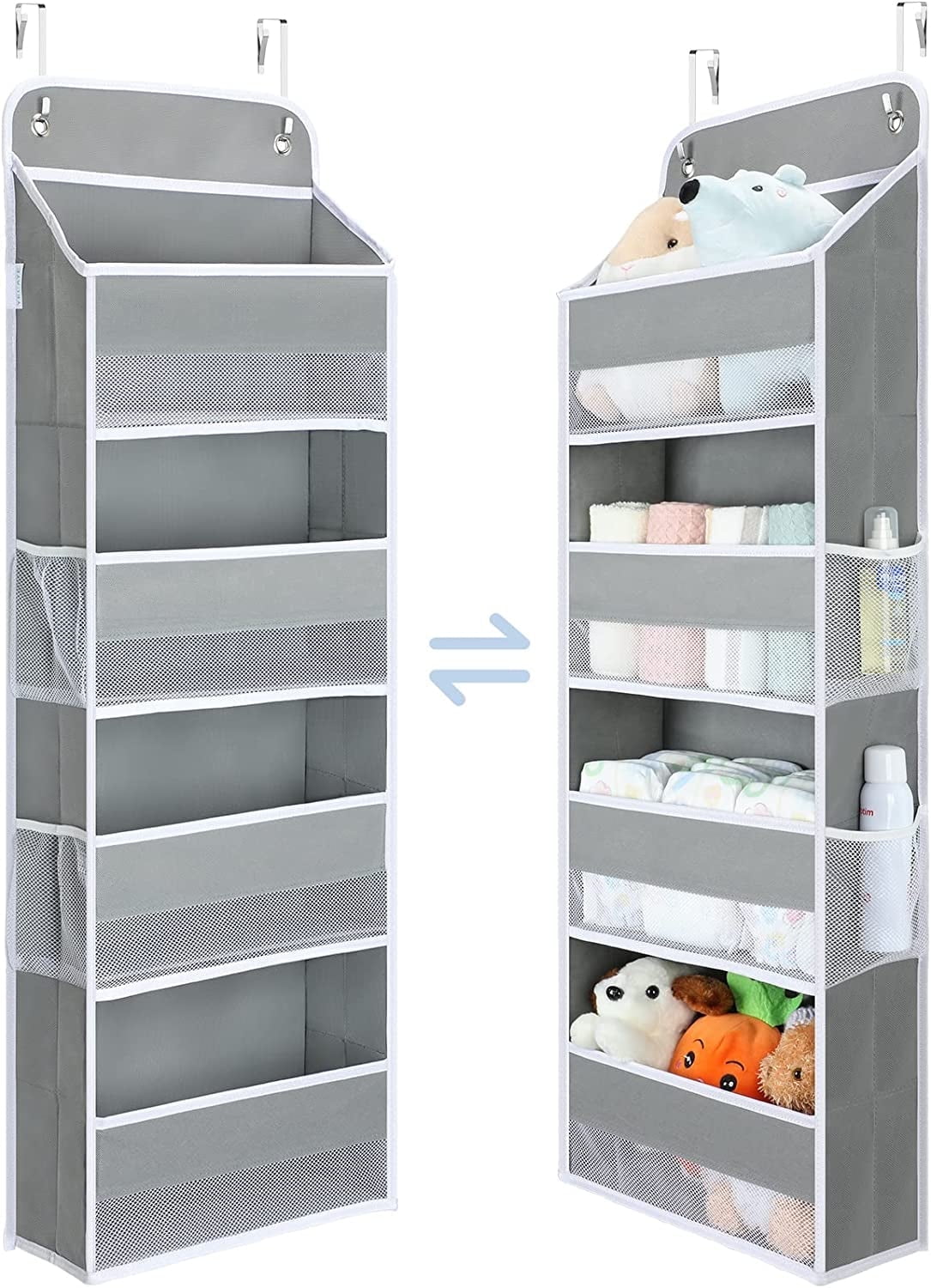 Yecaye 4-Tier Over the Door Organizer, Kids Diaper Toy Shelf, Infant ...