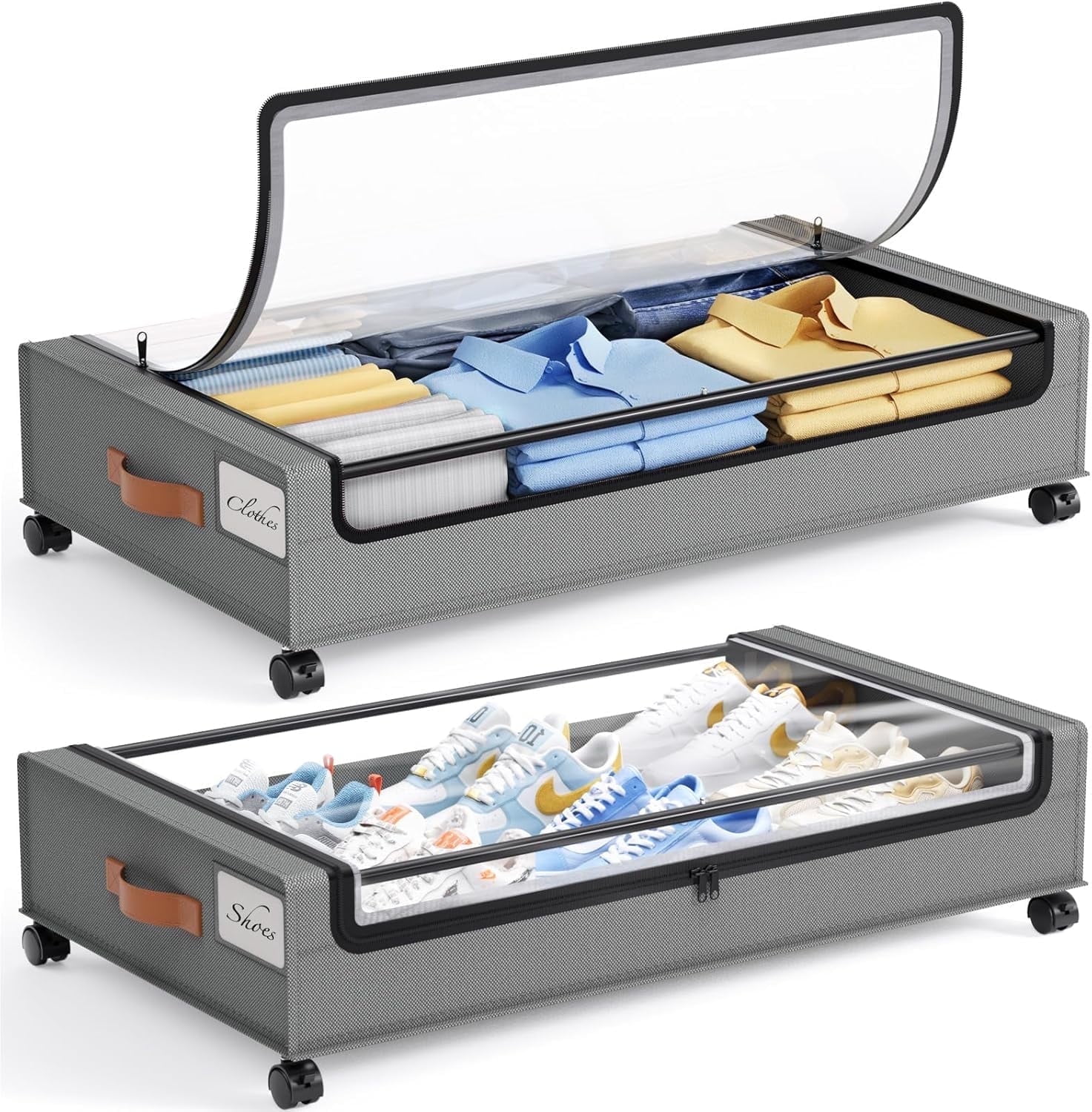 Delamu Under Bed Storage Container Bins with Wheels, 2 Pack - Walmart.com