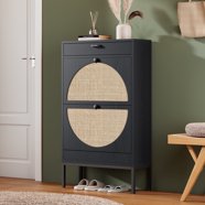 Ktaxon 12-Tier, 3-Door Shoe Storage, Hallway Rattan Rack, Sideboard ...