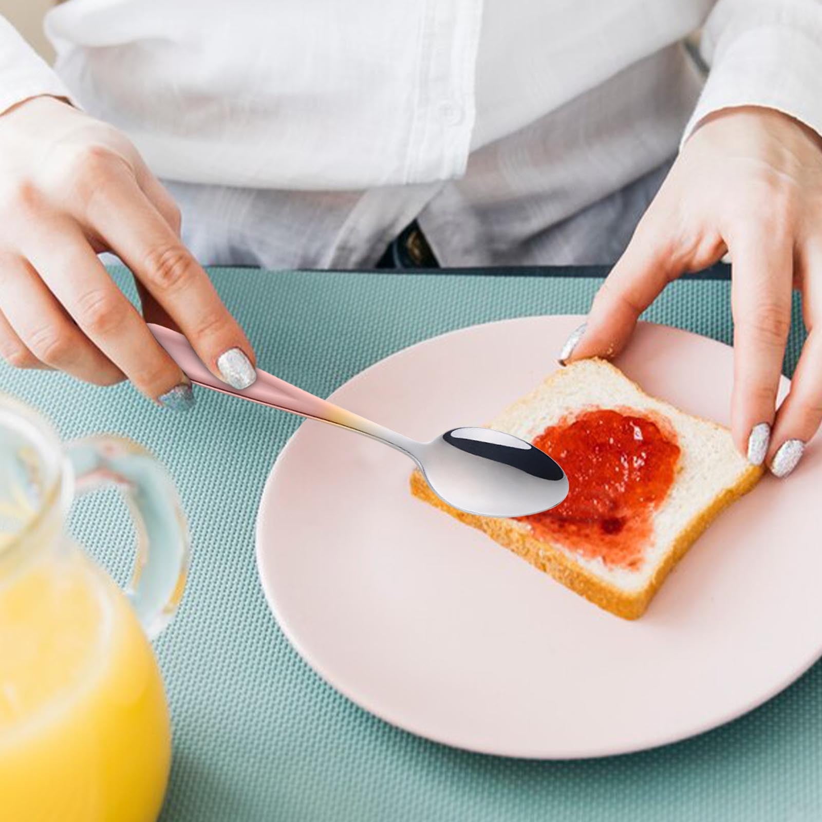 Yeciiwht Spoons Mini Stainless Steel Colored Spoons Cute Small ...