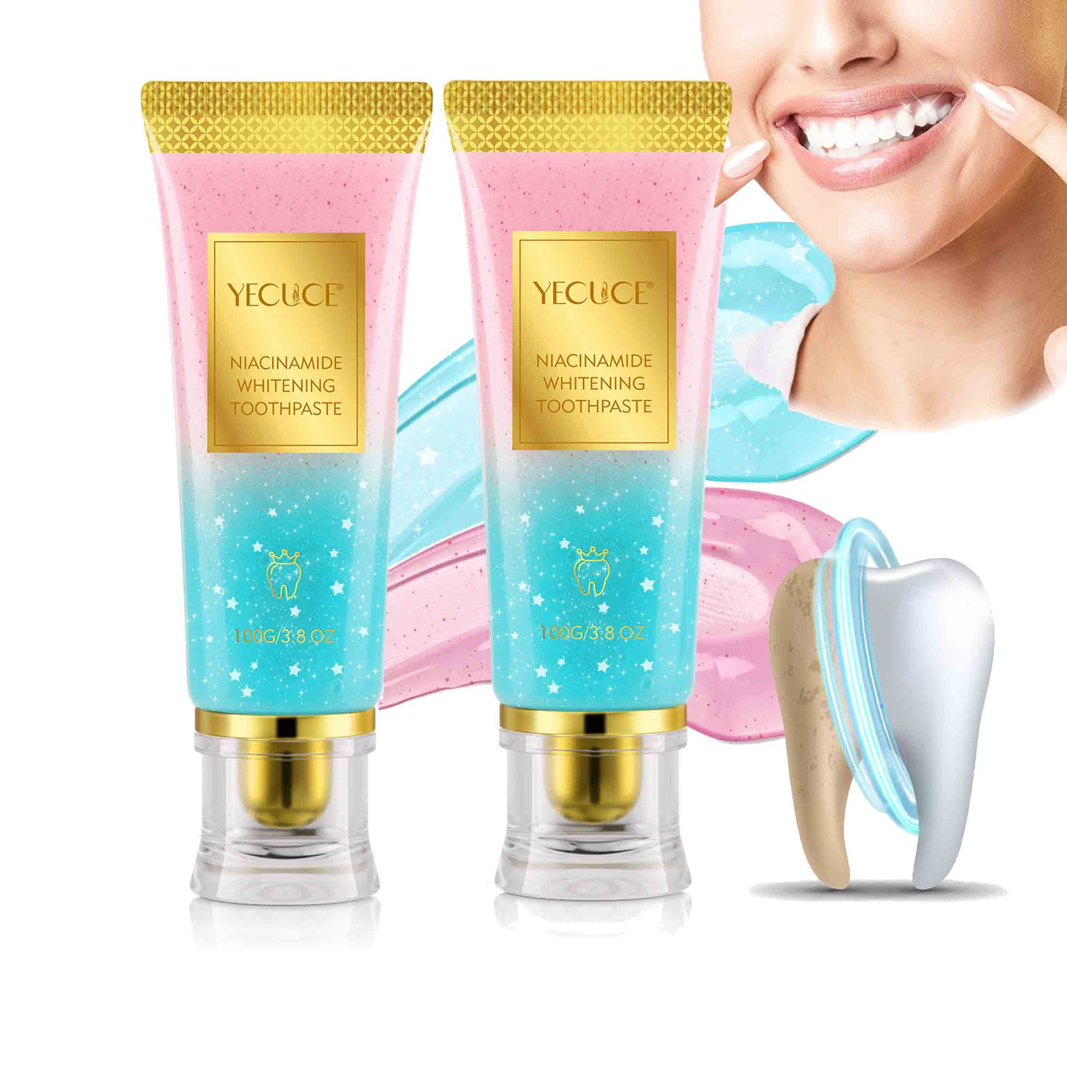 2Pack Whitening Toothpaste with Niacinamide, Fresh Breath, Remove Tooth ...