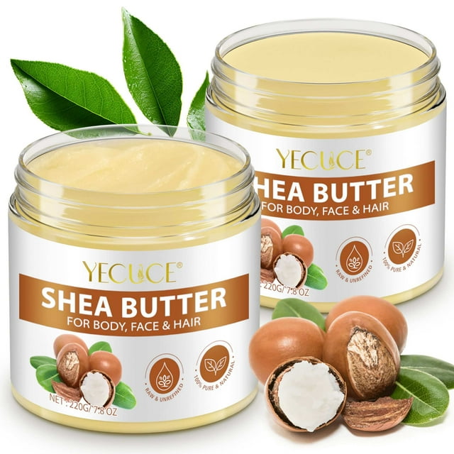 Yecuce 2-Pack Shea Butter Formula Body Balm, 100% Pure & Natural ...