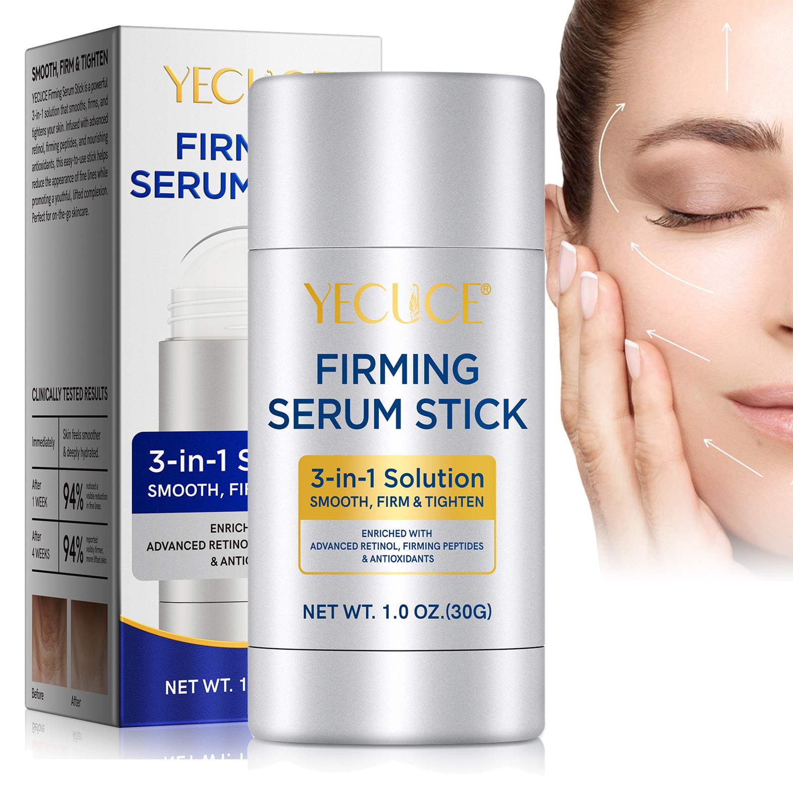 Yecuce 3-In-1 Firming Serum Stick, Effectively Smoothes, Firms & Moisturises Skin, Reduces ...