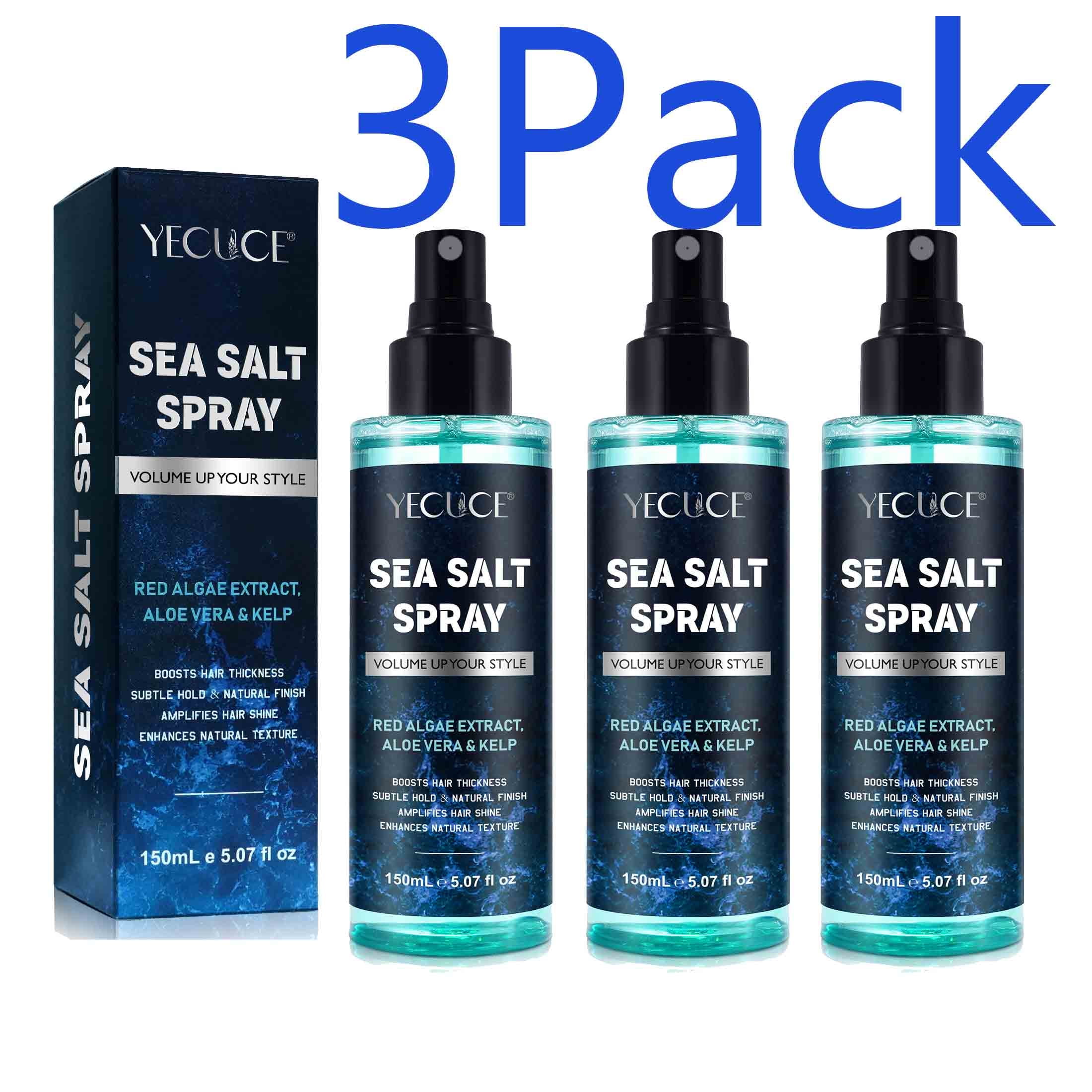 Yecuce 3-Pack Sea Salt Spray for Hair Men and Women,Natural Ingredients ...