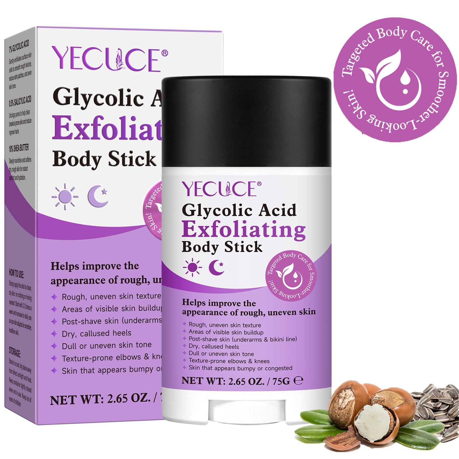 Yecuce Glycolic Acid Exfoliating Body Stick 75g, Refine Rough, Bumpy ...