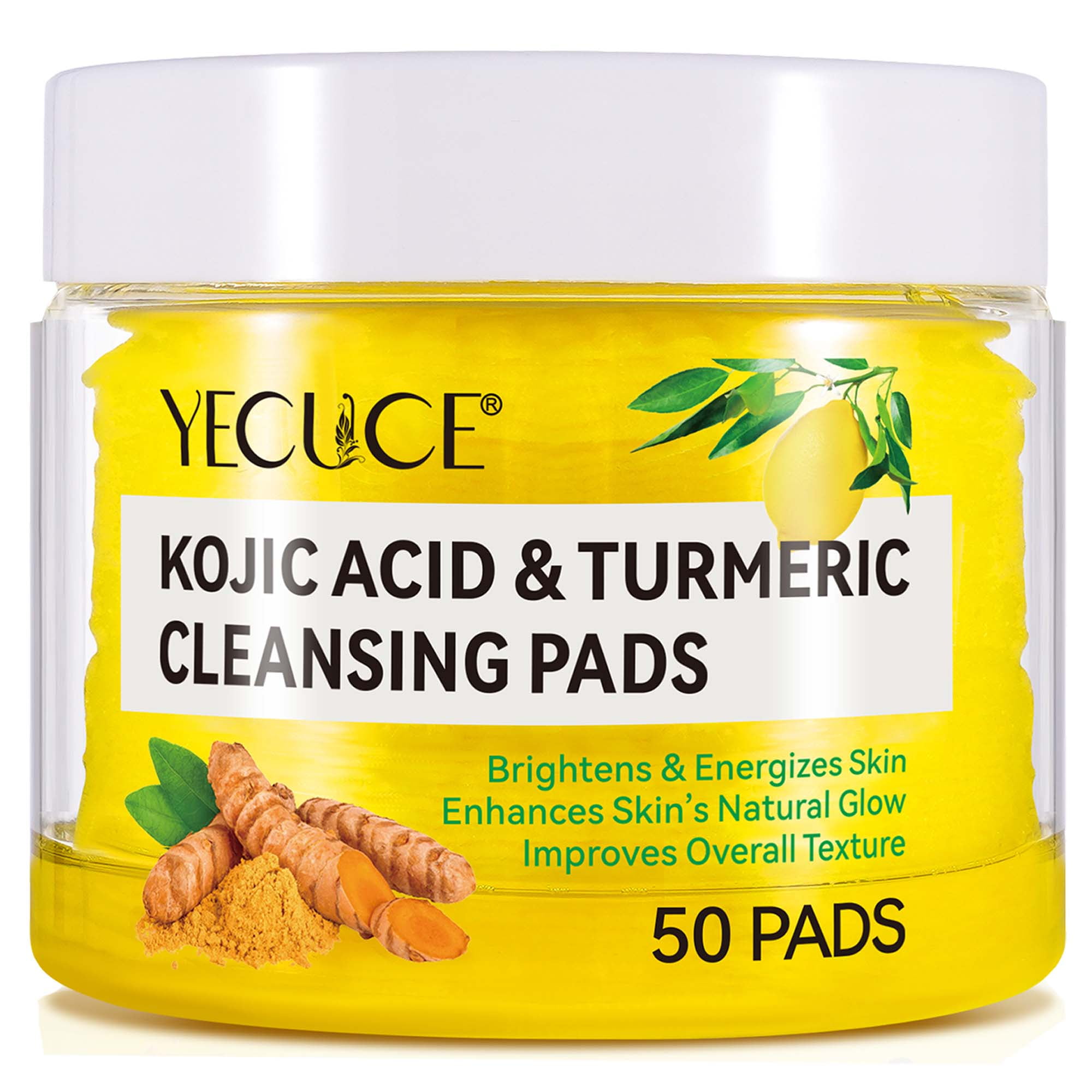 Yecuce Kojic Acid & Turmeric Cleansing Pads for Face Women and Men ...