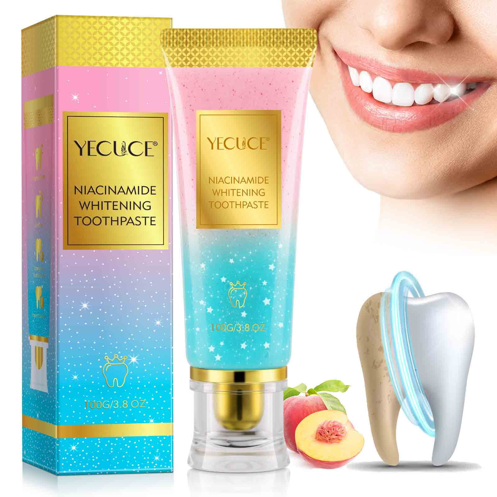 Teeth Whitening Toothpaste with Niacinamide, Fresh Breath Toothpastes ...