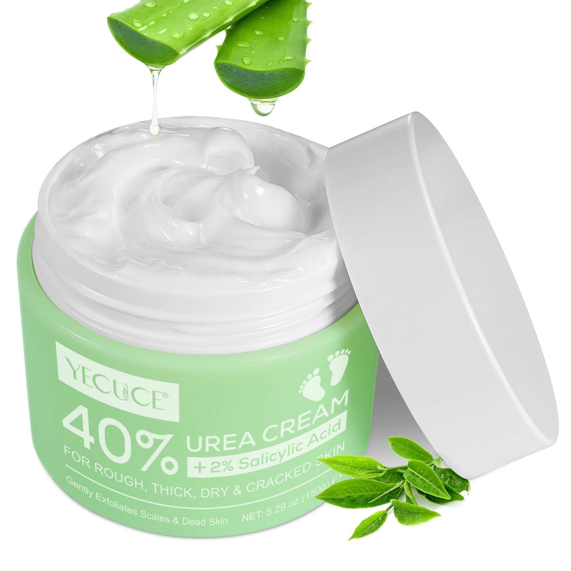 Yecuce 40% Urea Cream (5 oz) with 2% Salicylic Acid, Foot Cream Hand ...