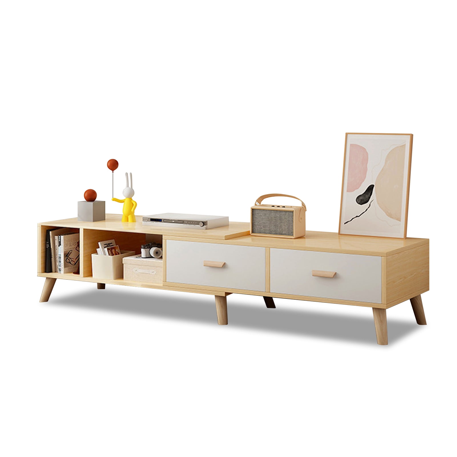 Yedigre 78” TV Stand, Retractable TV Cabinet, Entertainment Center with ...