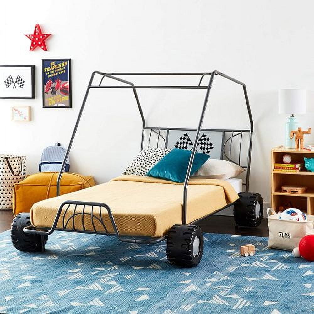 Yedigre Modern Styled Metal Black Finish Go Kart Twin Bed,Black ...