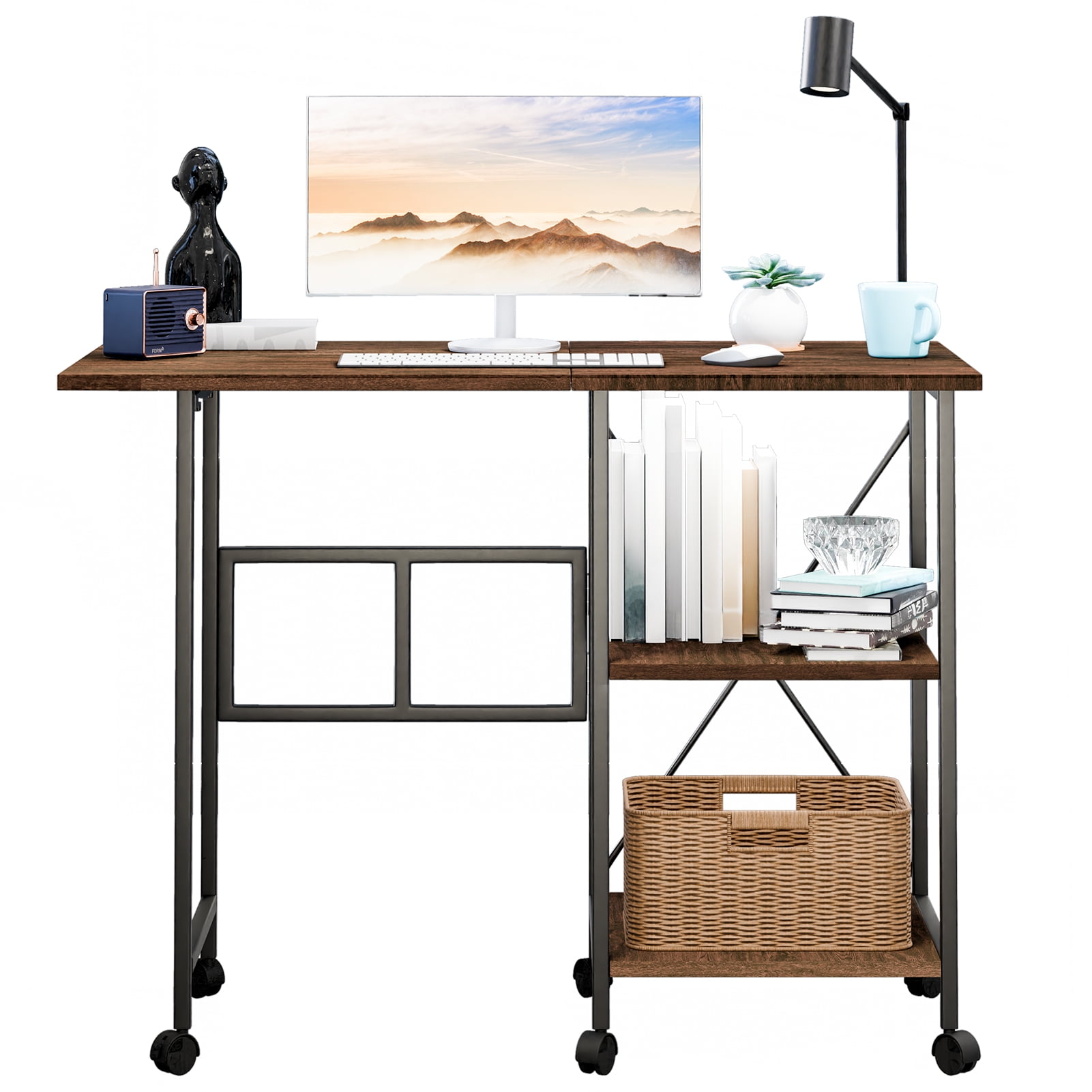 Yedigre Office Desk, Foldable Computer Desk, Home Office Desk with ...