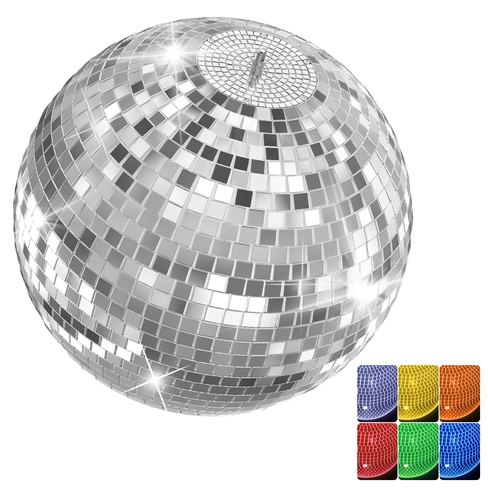Yedigre USB Powered Disco Ball, 12-Inch/16-Inch Mirror Ball, Silver ...