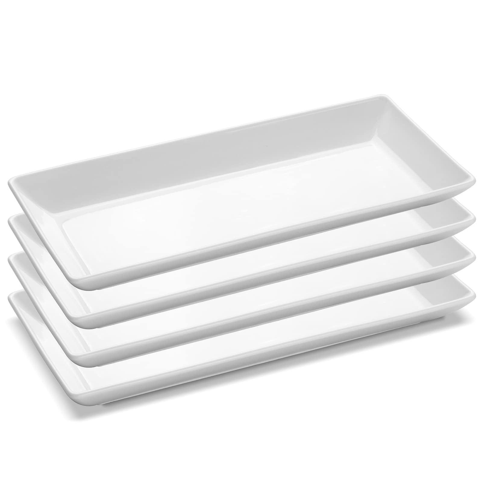 Yedio 14” White Porcelain Serving Platters, Elegant Large Rectangular ...