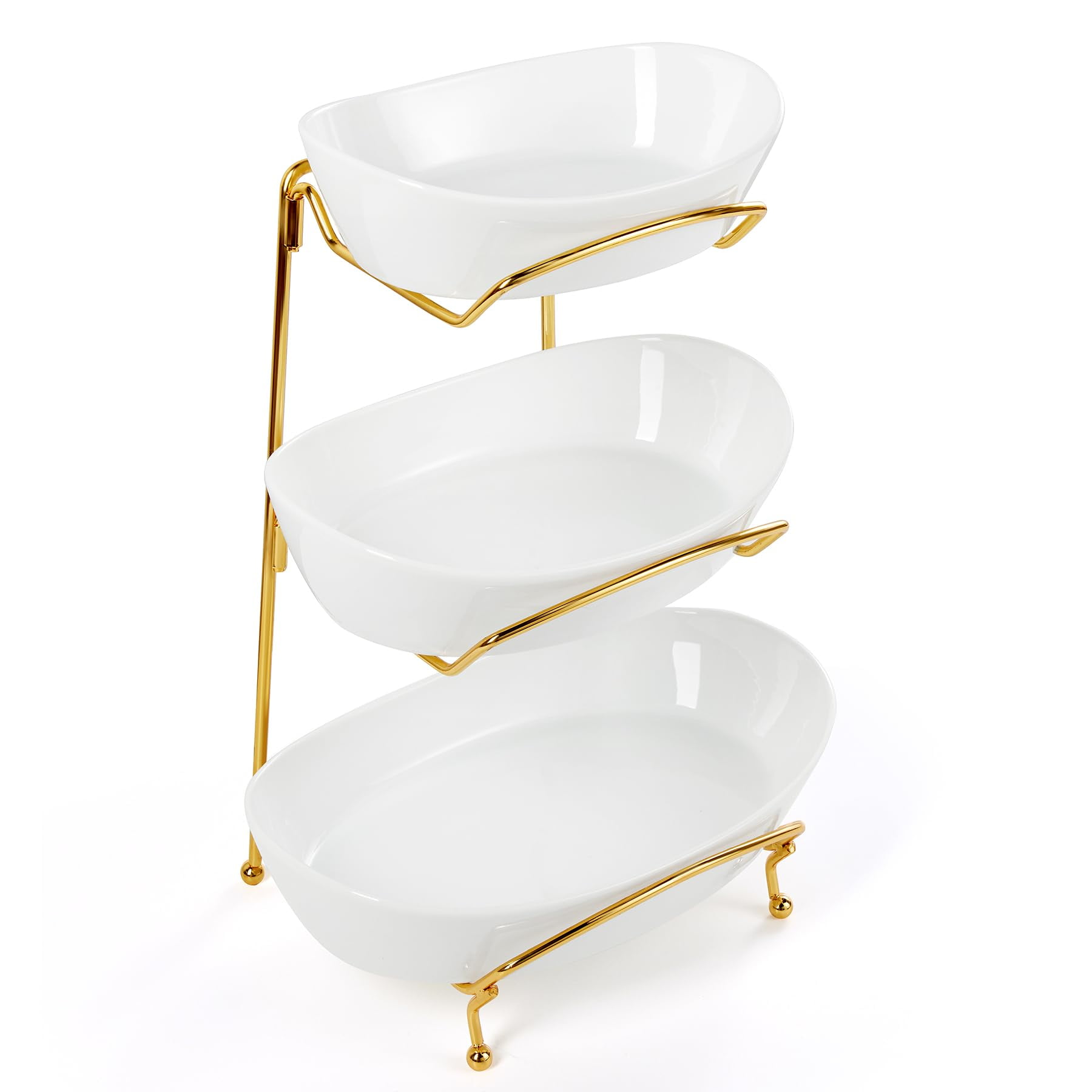 Yedio Fruit Bowls for Kitchen Counter, 3 Tier Ceramic Fruit Basket with ...