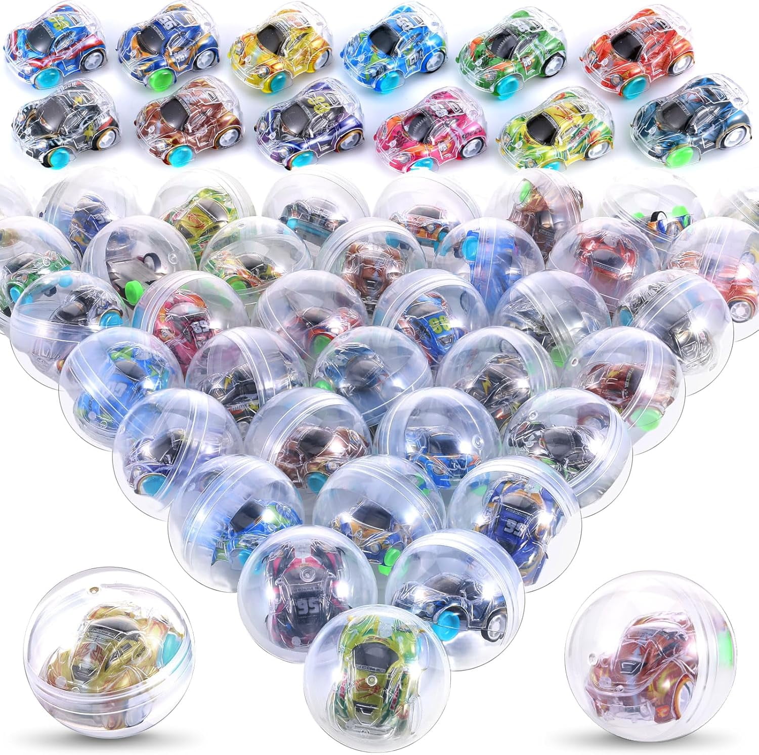 Yedobee 50 PCS Gumball Capsules Toy 2 Inches Contain Filled Pull Back ...