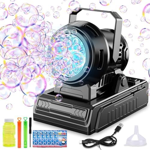 Yedobee Automatic Bubble Machine 10 Holes Bubble Blower,Plug in or Battery Operated Portable ...