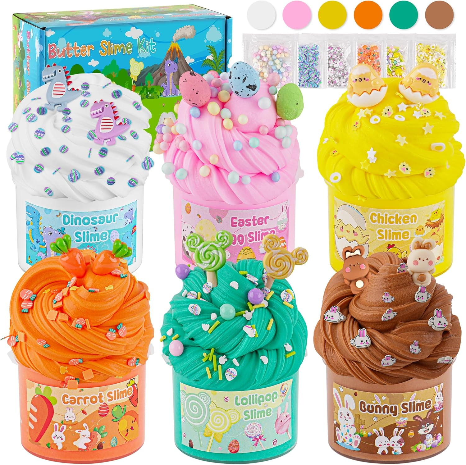 Yedobee Butter Slime Kit Easter Basket Stuffers - 6 Prefilled Easter ...