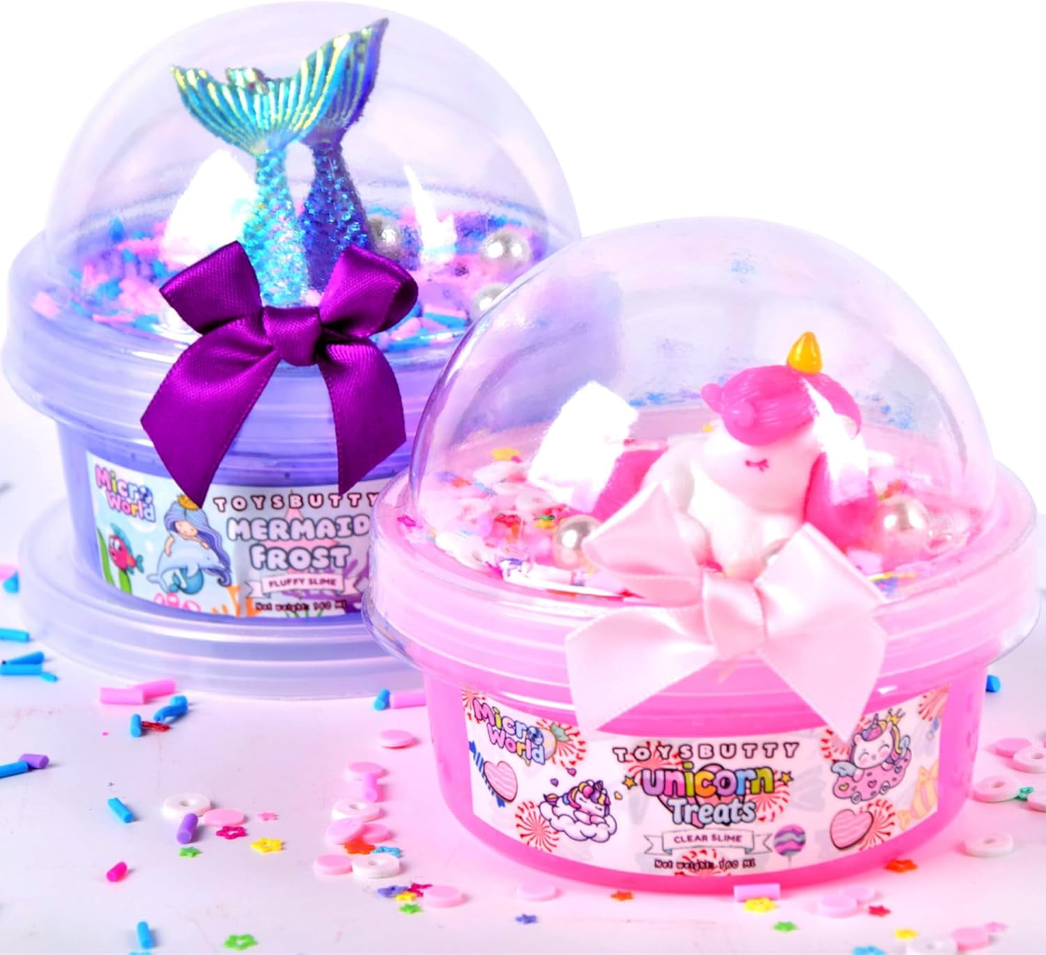 Yedobee Finoclay Butter Slime kit, MicroWorld 2 Pack Clear & Fluffy ...
